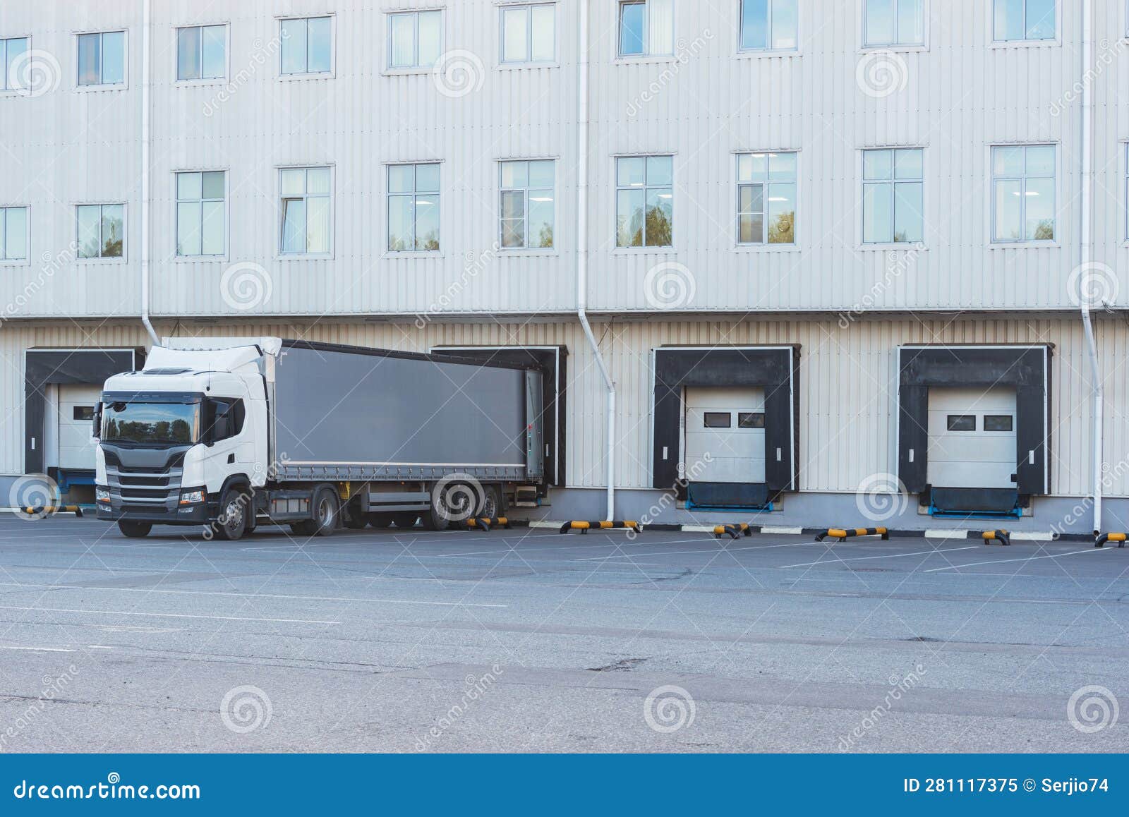Freight Truck Stands by the Storage Stock Image - Image of store ...
