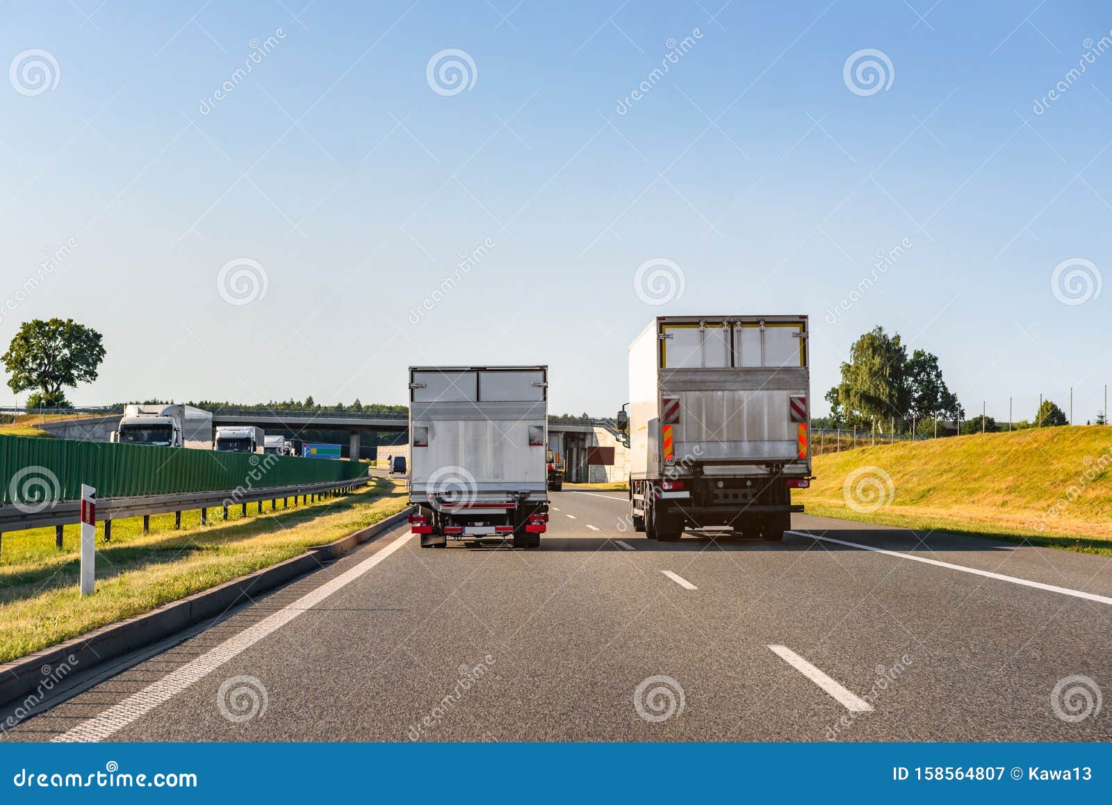 Freight Trucks on a Highway. Stock Image - Image of city, break: 158564807