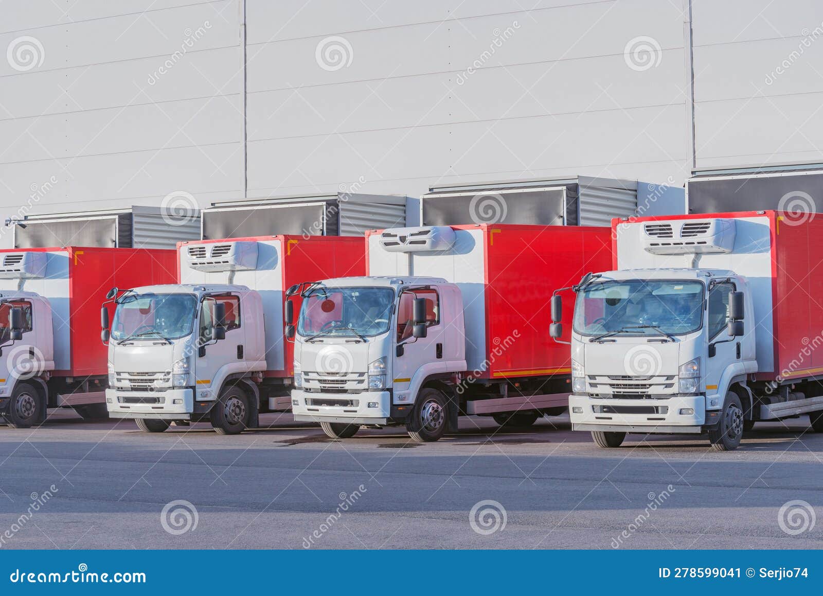 Freight Trucks Stand by the Storage. Stock Image - Image of loading ...