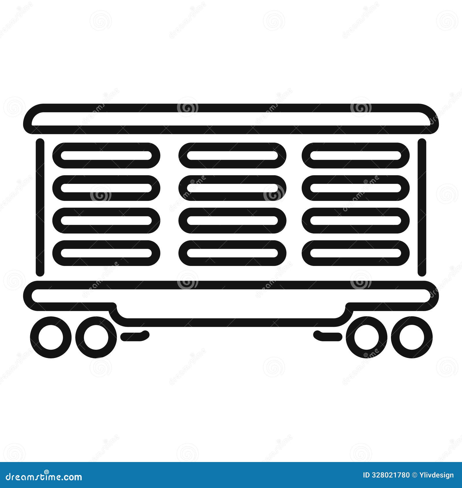 Freight Wagon Container Icon Outline Vector. Train Transit Haulage ...