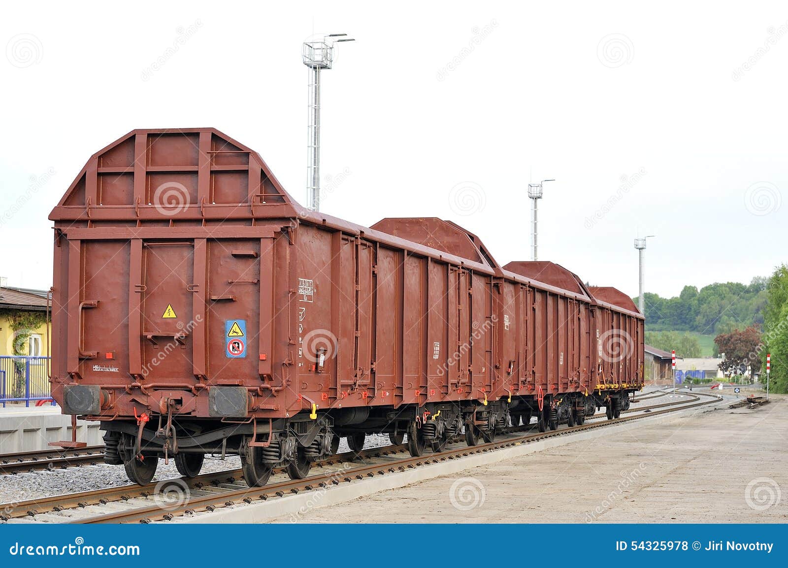 Freight wagons stock photo. Image of area, wheels, lighting - 54325978