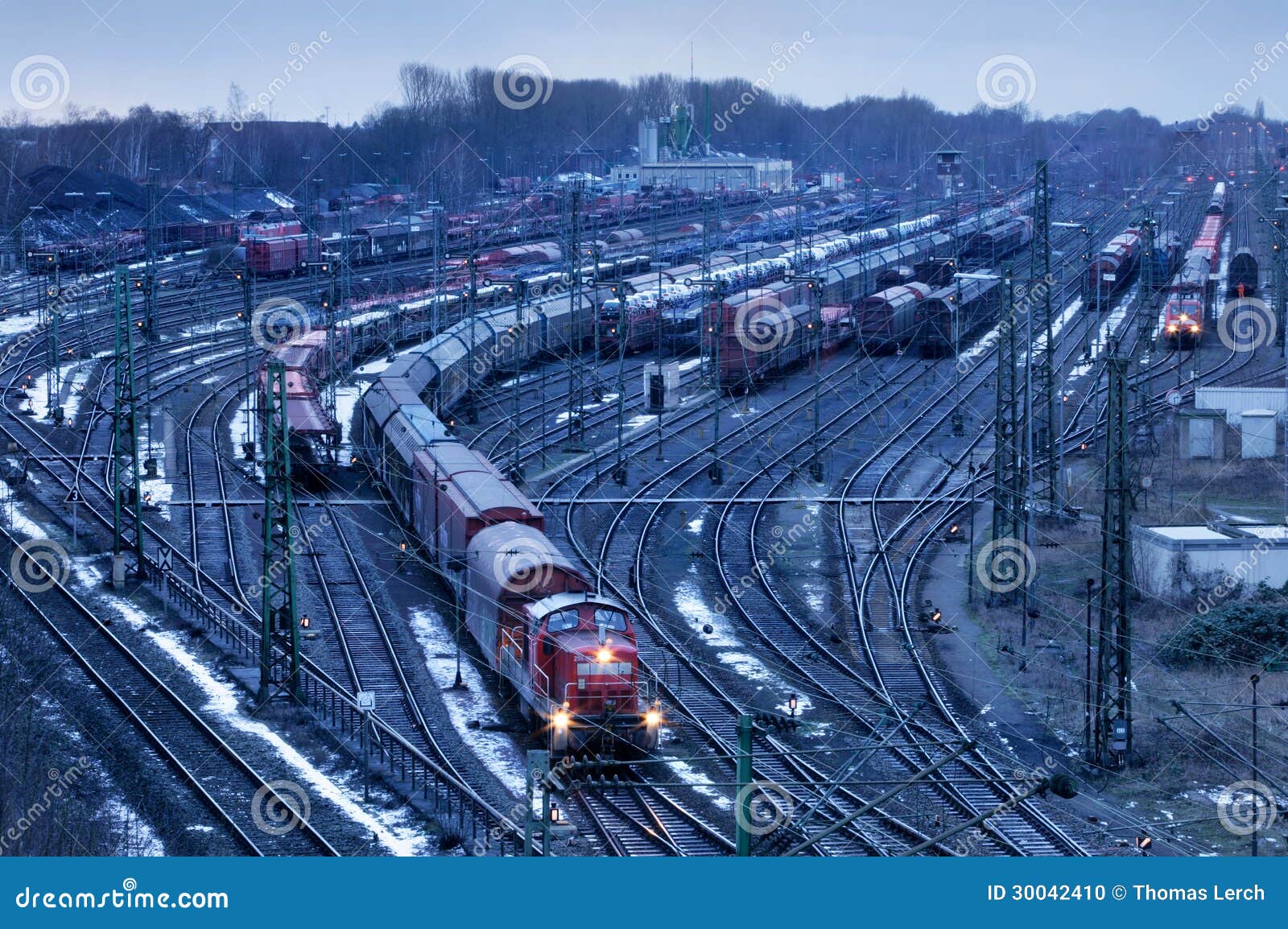 Freight yard stock photo. Image of traffic, train, locomotive - 30042410
