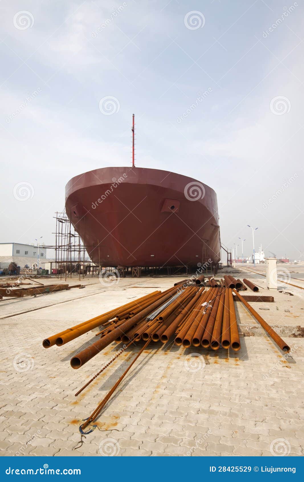 Freighter Built in a Shipyard Stock Image - Image of workshop, land ...