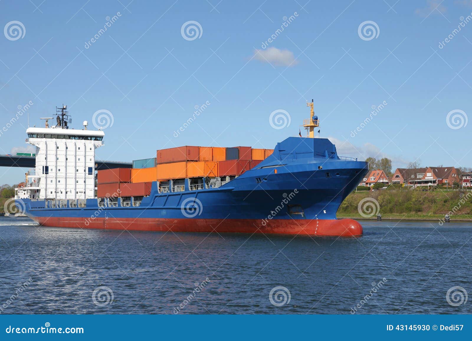 Freighter with container stock photo. Image of transportation - 43145930