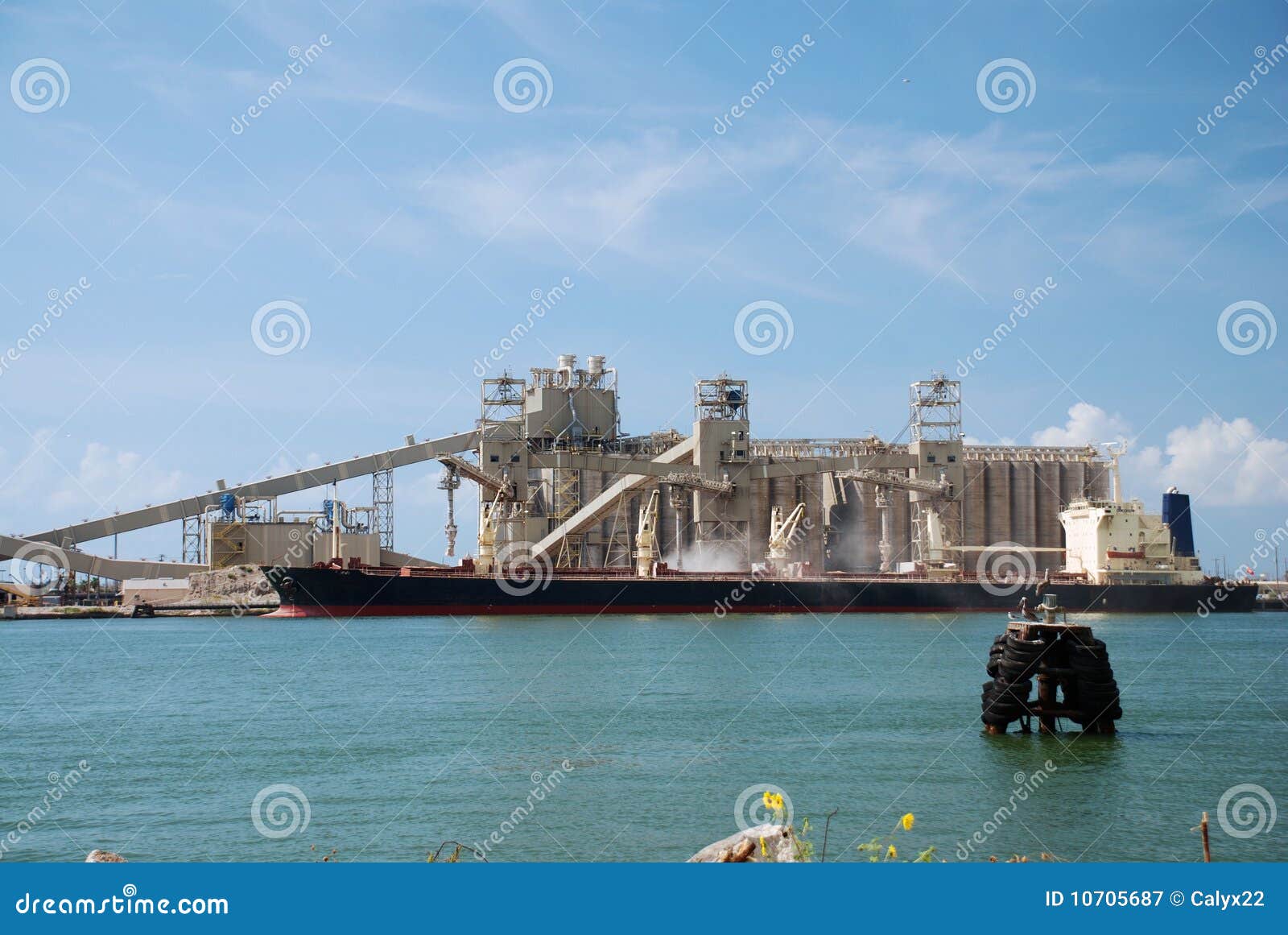 Freighter Loading Grain stock image. Image of business - 10705687