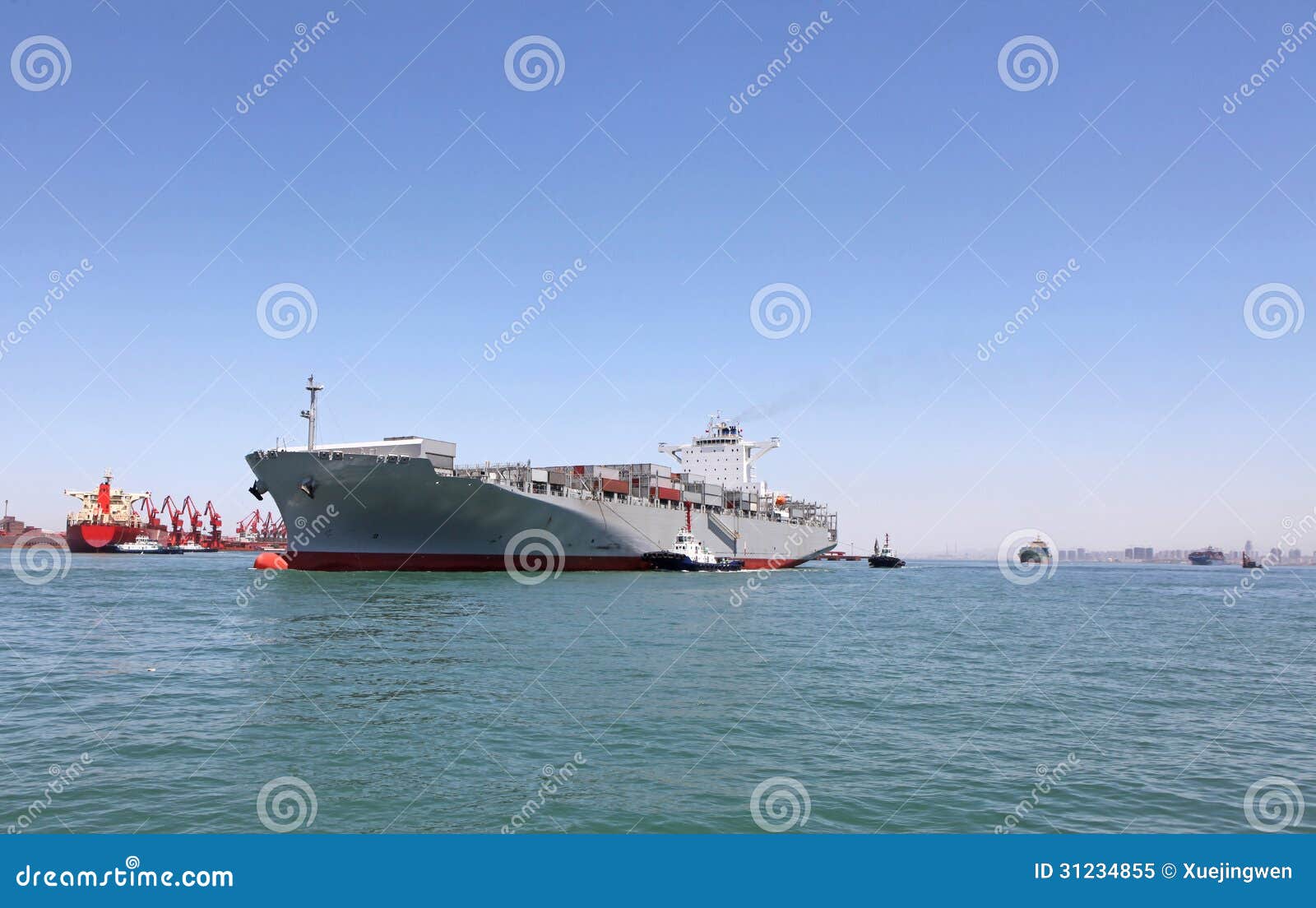 Freighter stock image. Image of goods, docks, industrial - 31234855