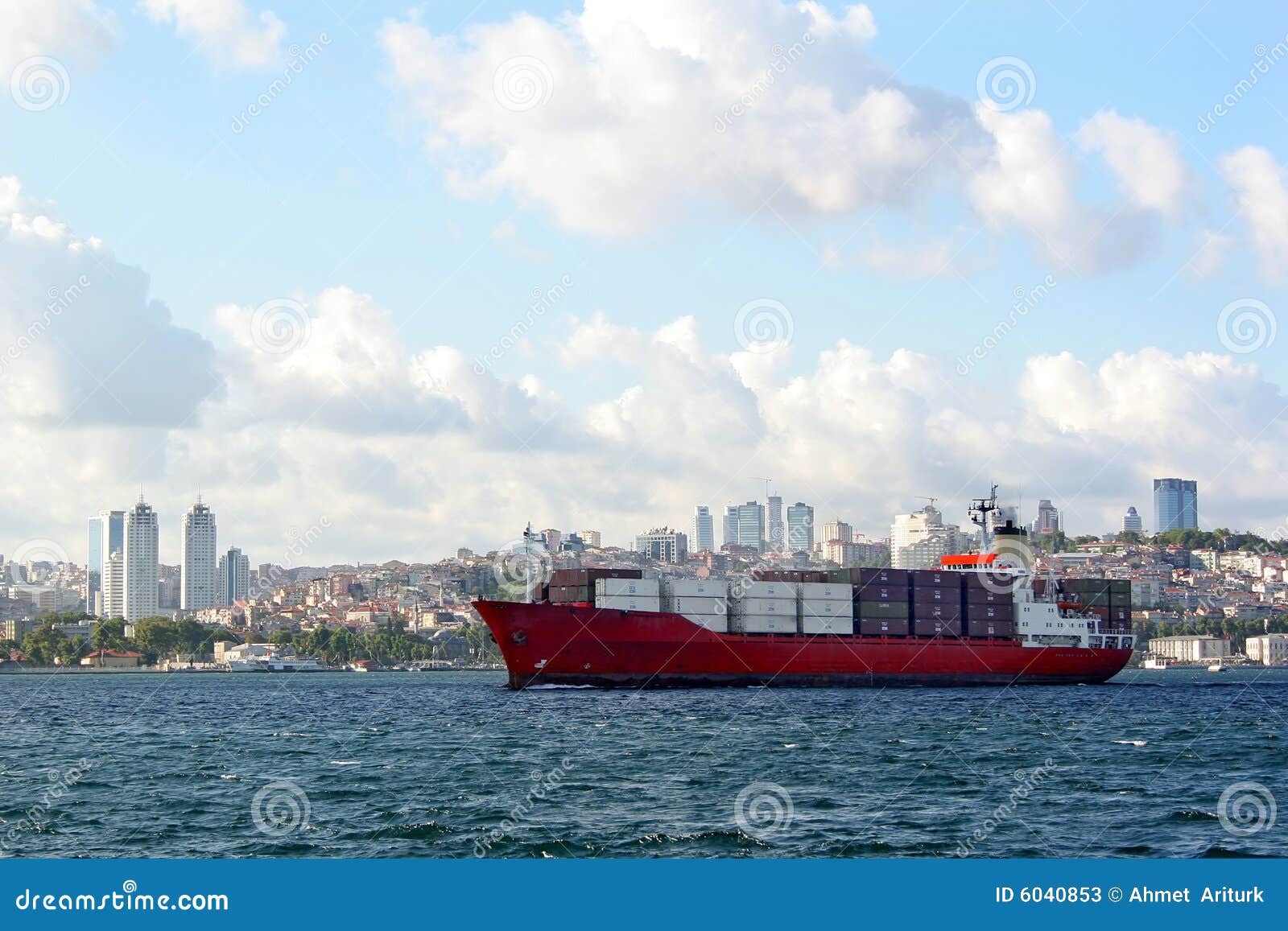 Freighter ship stock image. Image of city, industrial - 6040853