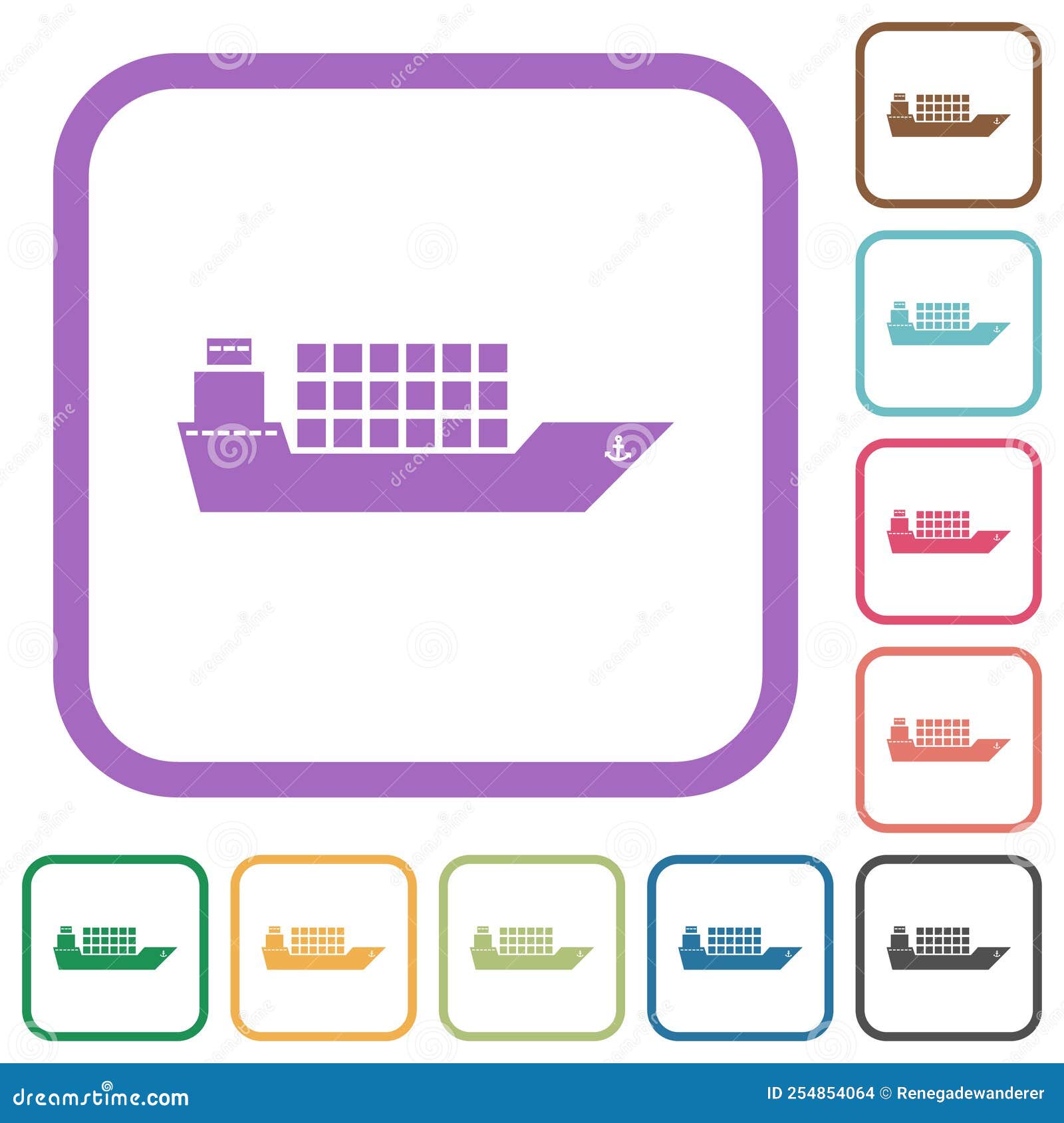Freighter simple icons stock vector. Illustration of export - 254854064