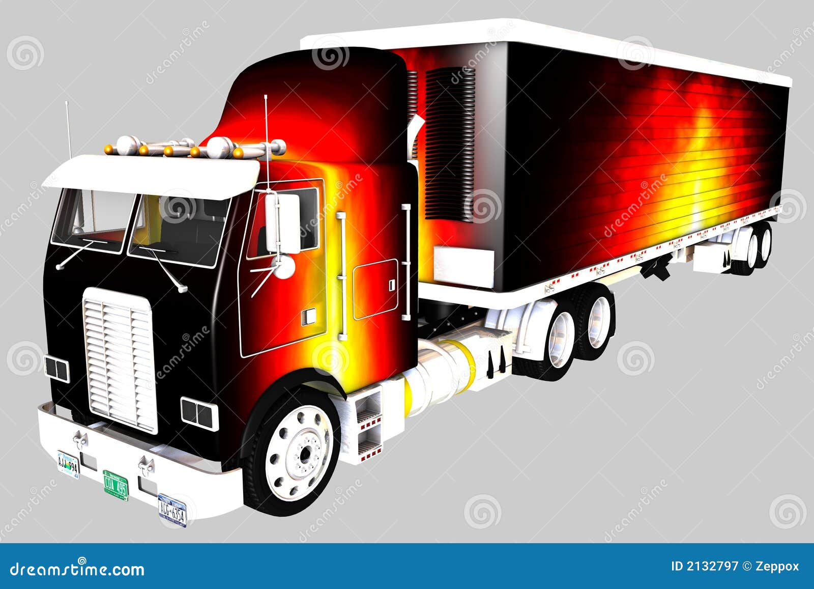 Freightliner M2 Delivery Truck Side View With Black Cab. Stock Photo ...