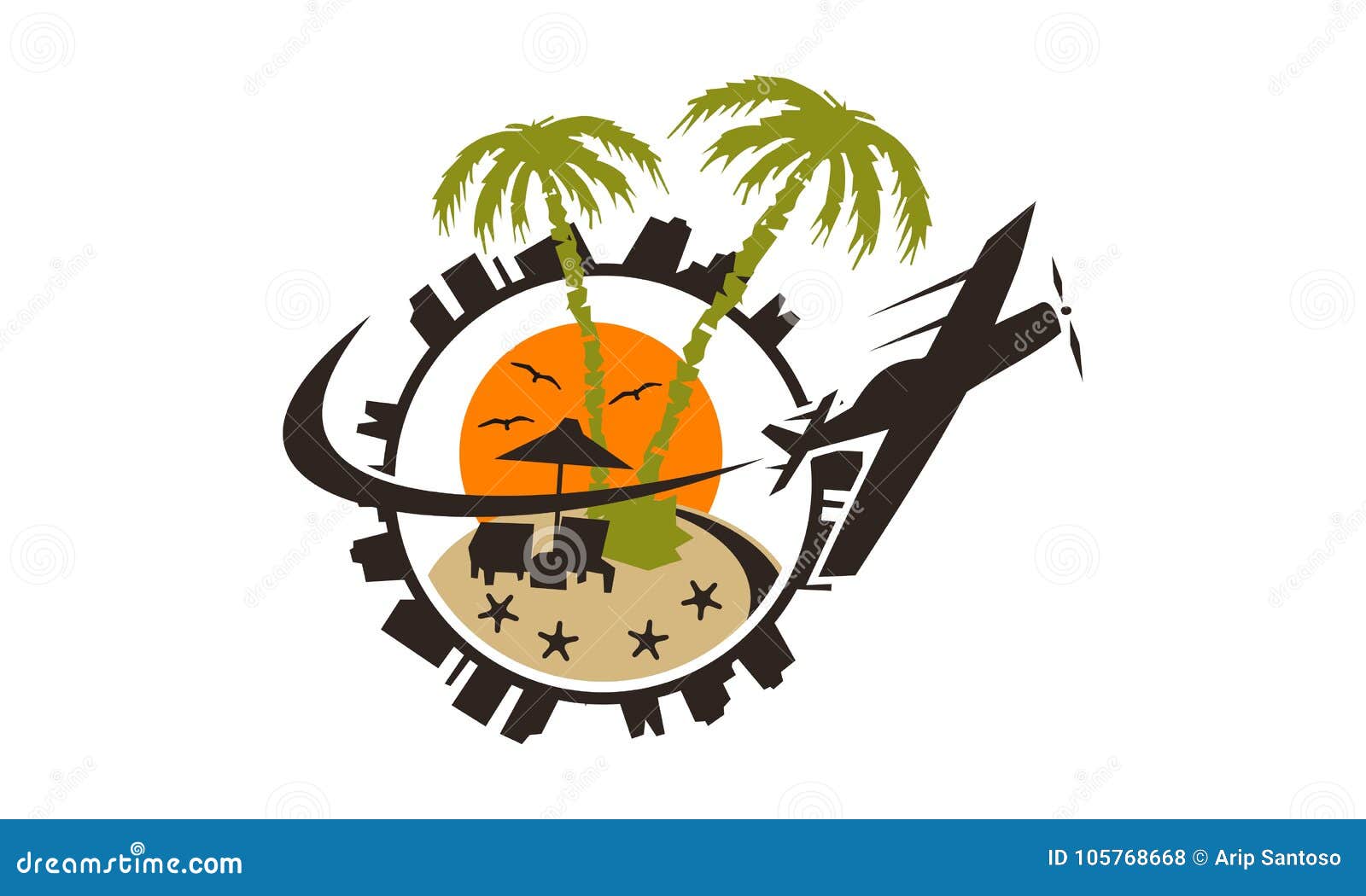 Freiheits-Ferien Logo Design Template Vektor Abbildung - Illustration ...