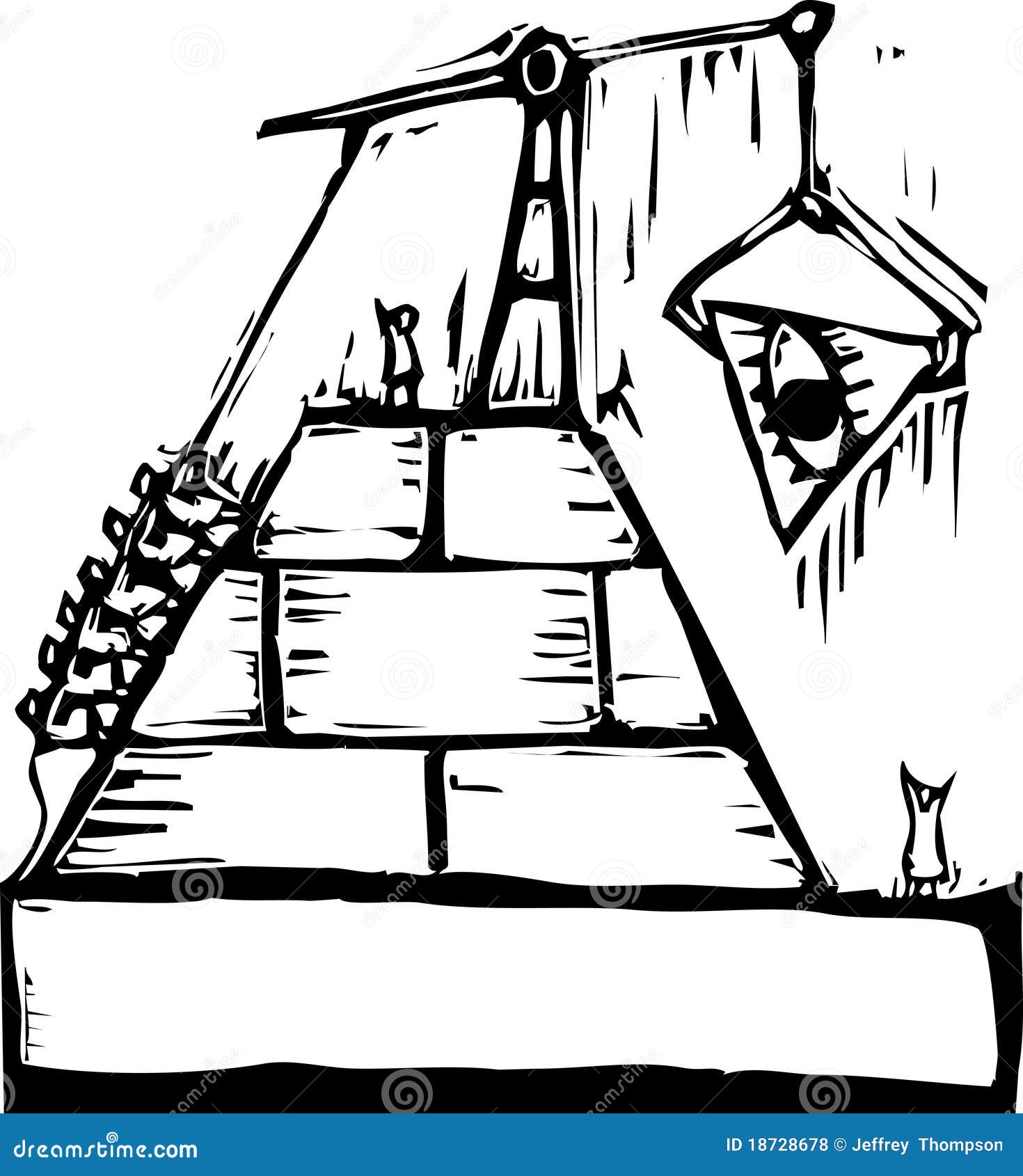 Freimaurerpyramide-Aufbau vektor abbildung. Illustration von ...