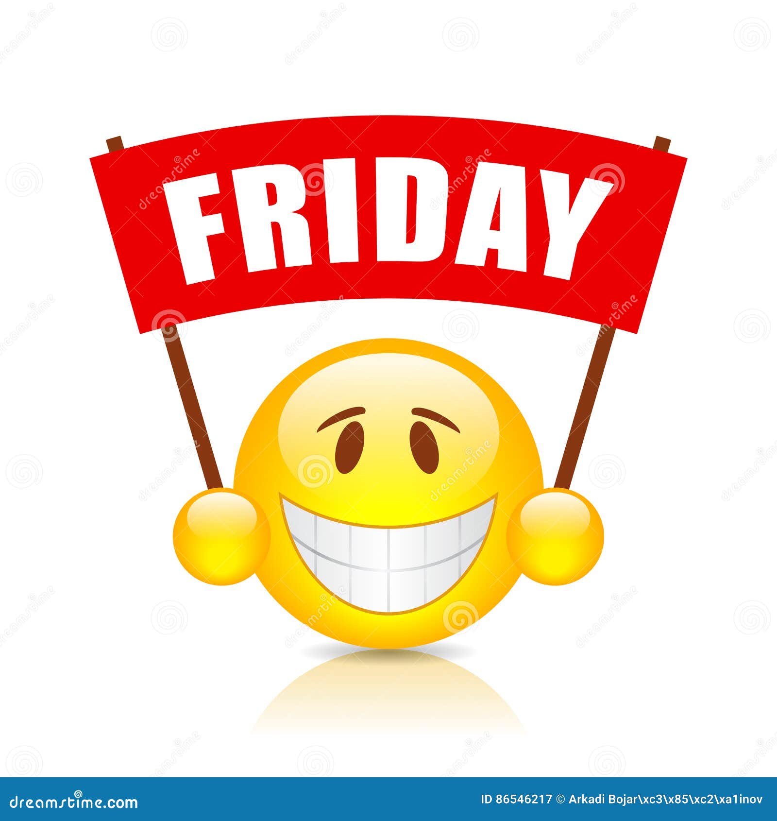 Freitag-Vektorzeichen vektor abbildung. Illustration von glücklich ...