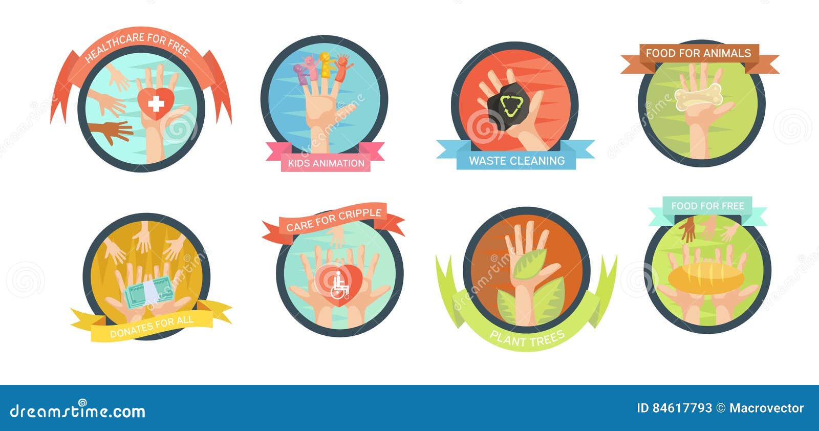 Freiwillig Erbieten Des Initiativen-Ikonen-Satzes Vektor Abbildung ...