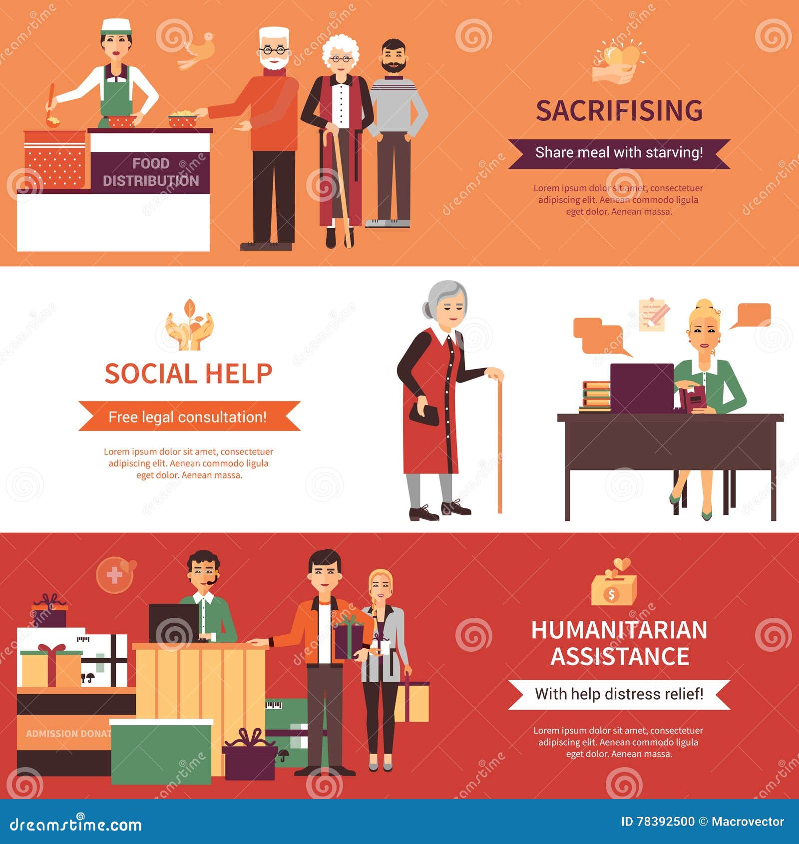 Freiwillig-Leute-Fahnen vektor abbildung. Illustration von älter - 78392500