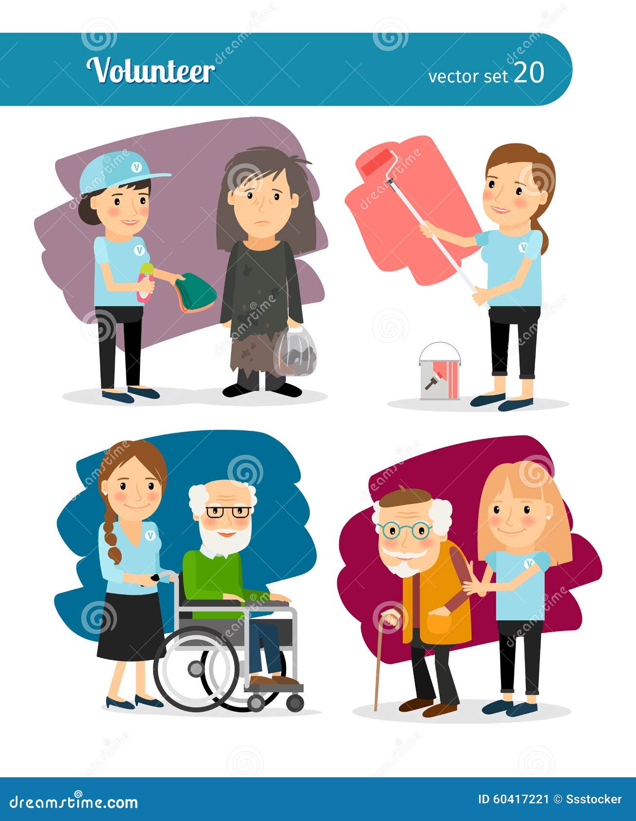 Freiwillige Charaktere Der Frau Vektor Abbildung - Illustration von ...