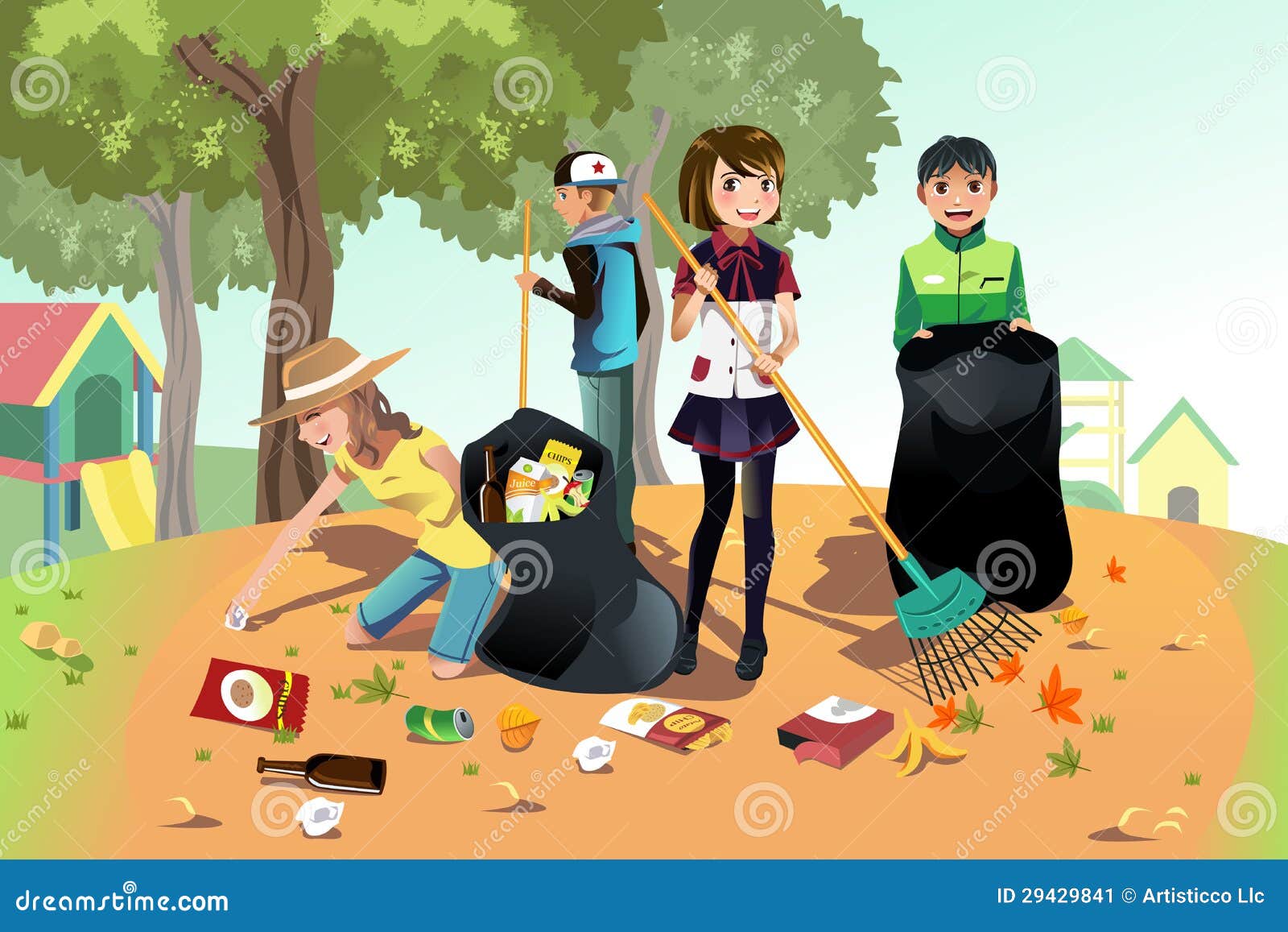 Freiwillige Kinder vektor abbildung. Illustration von park - 29429841