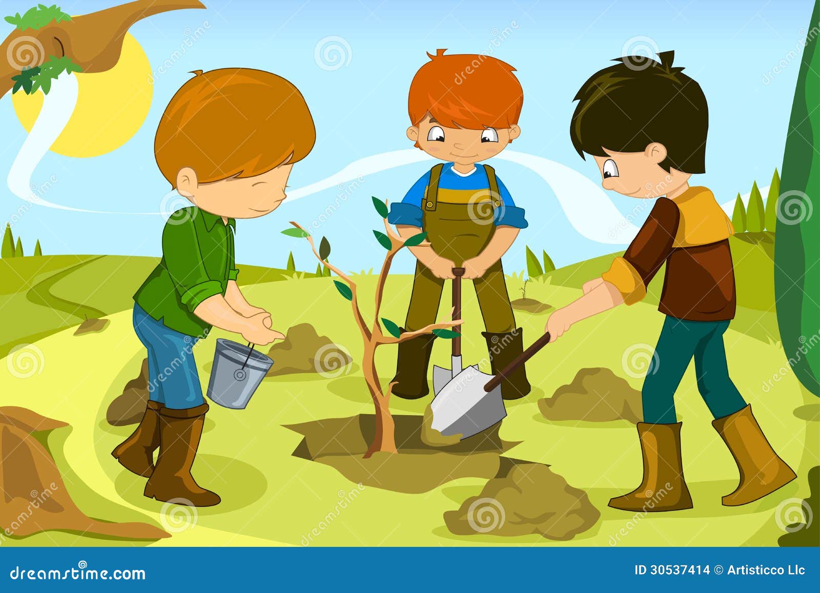 Freiwillige Kinder vektor abbildung. Illustration von aktivität - 30537414