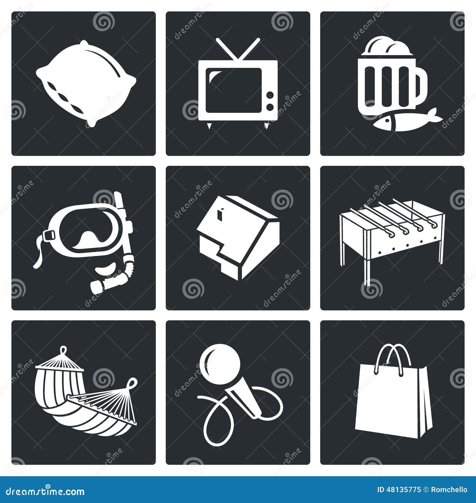 Freizeit-Vektor-Ikonen Eingestellt Stock Abbildung - Illustration von ...