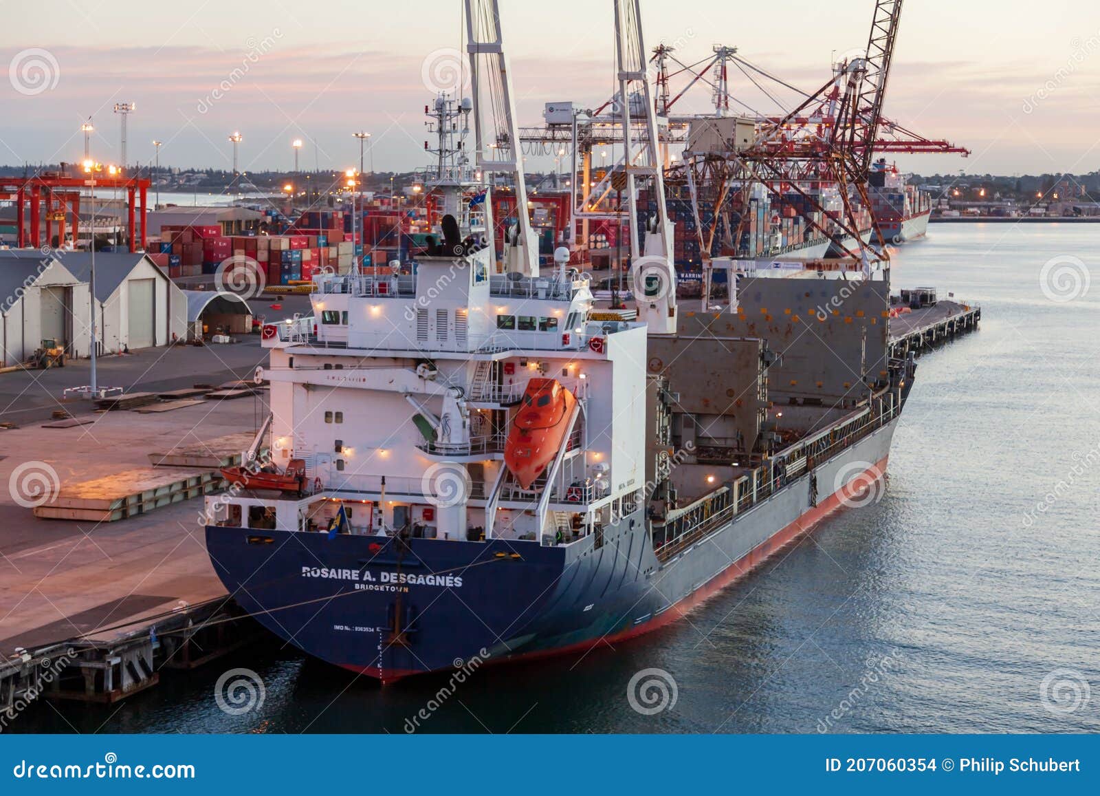 Fremantle, Australia - Mar 22,2013: Container Ships Berthed and ...