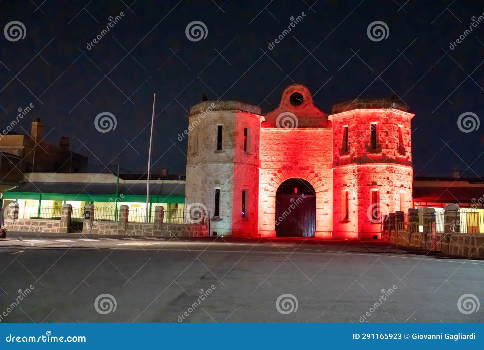 Fremantle Prison at Night, Western Australia Stock Image - Image of ...
