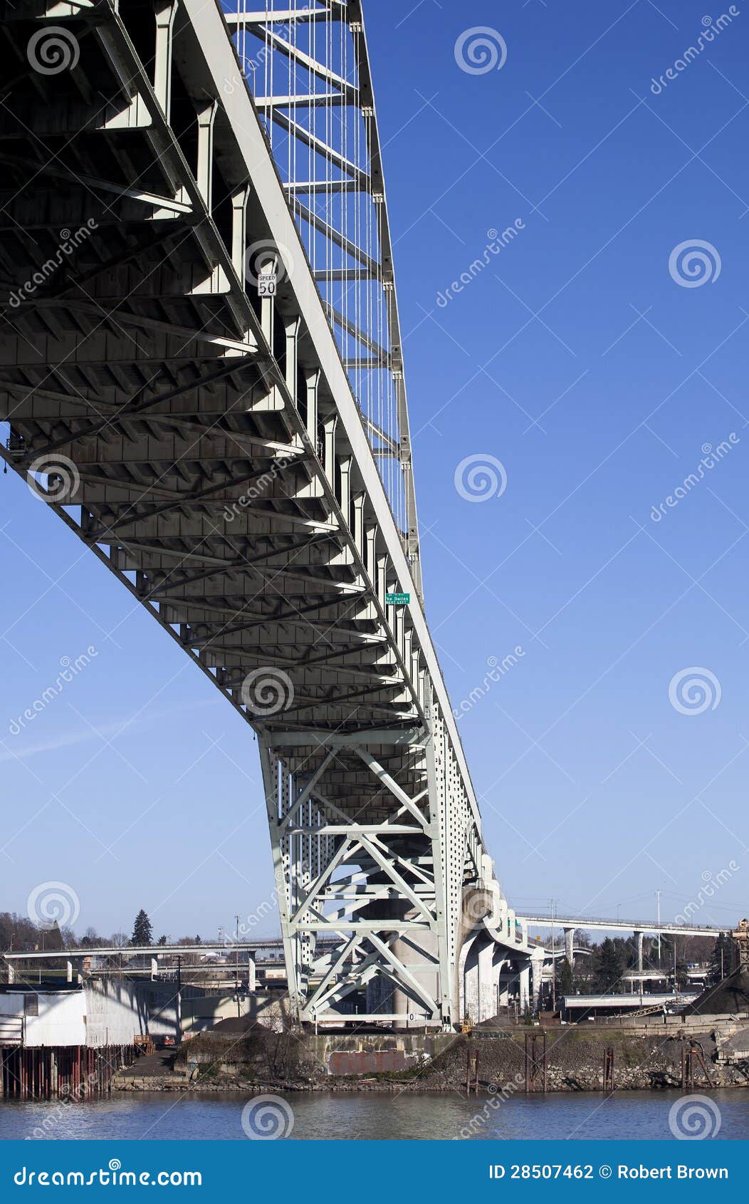 Fremont Bridge in Portland, Oregon Stock Photo - Image of metal ...