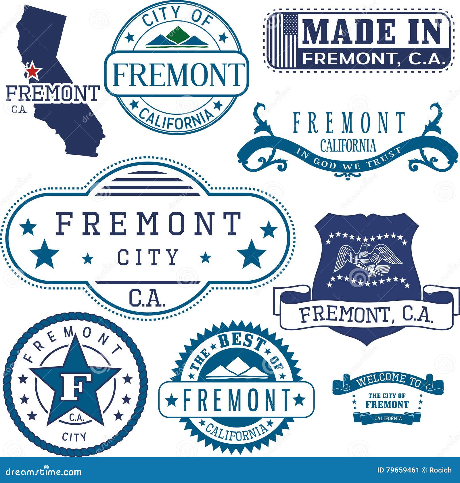 Fremont City Design Typography With Red Heart Icon Logo Cartoon Vector ...