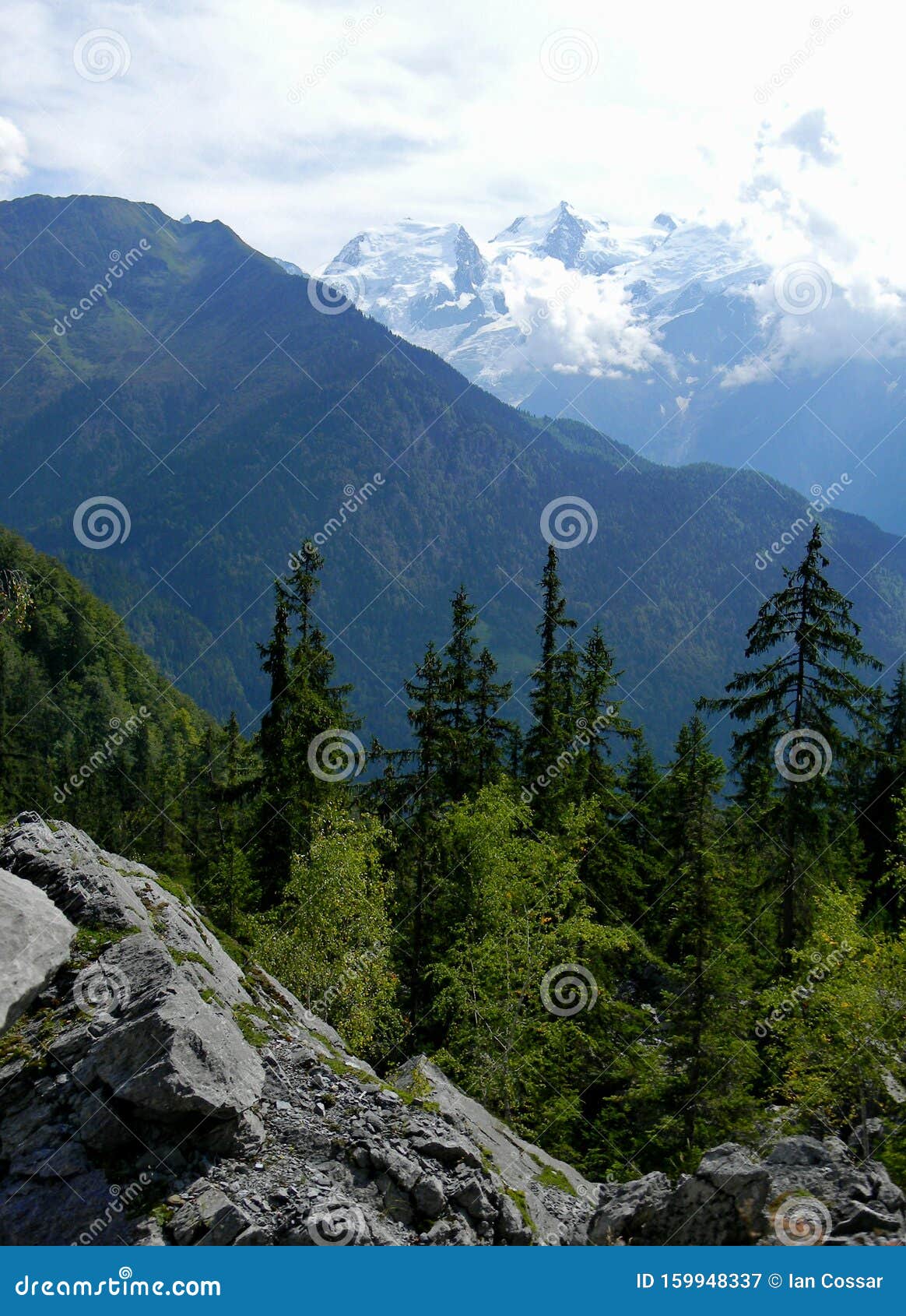 French Alps Mountainside and Forest Servoz Stock Image - Image of ...