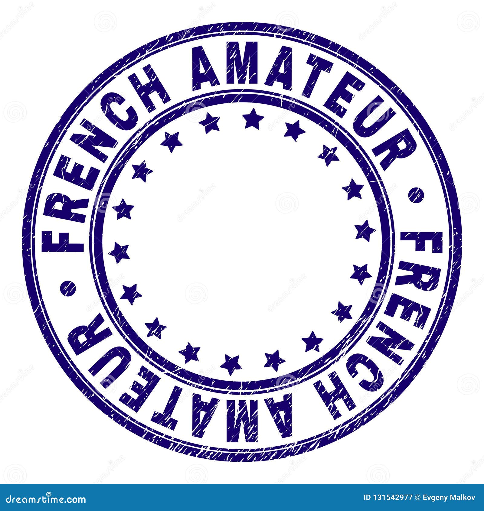Scratched Textured French Amateur Round Stamp Seal Stock Vector Illustration Of Draft