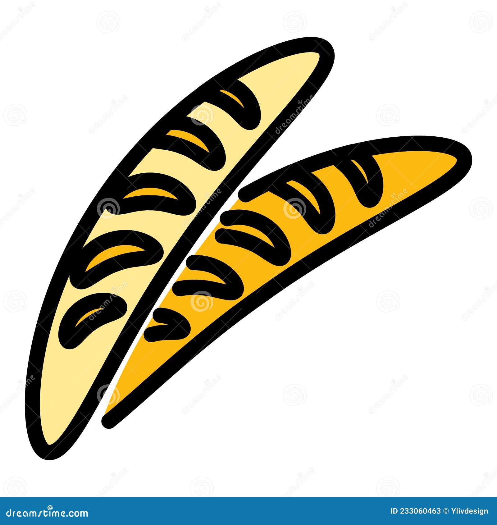 French Baguette Icon Color Outline Vector Stock Vector - Illustration ...