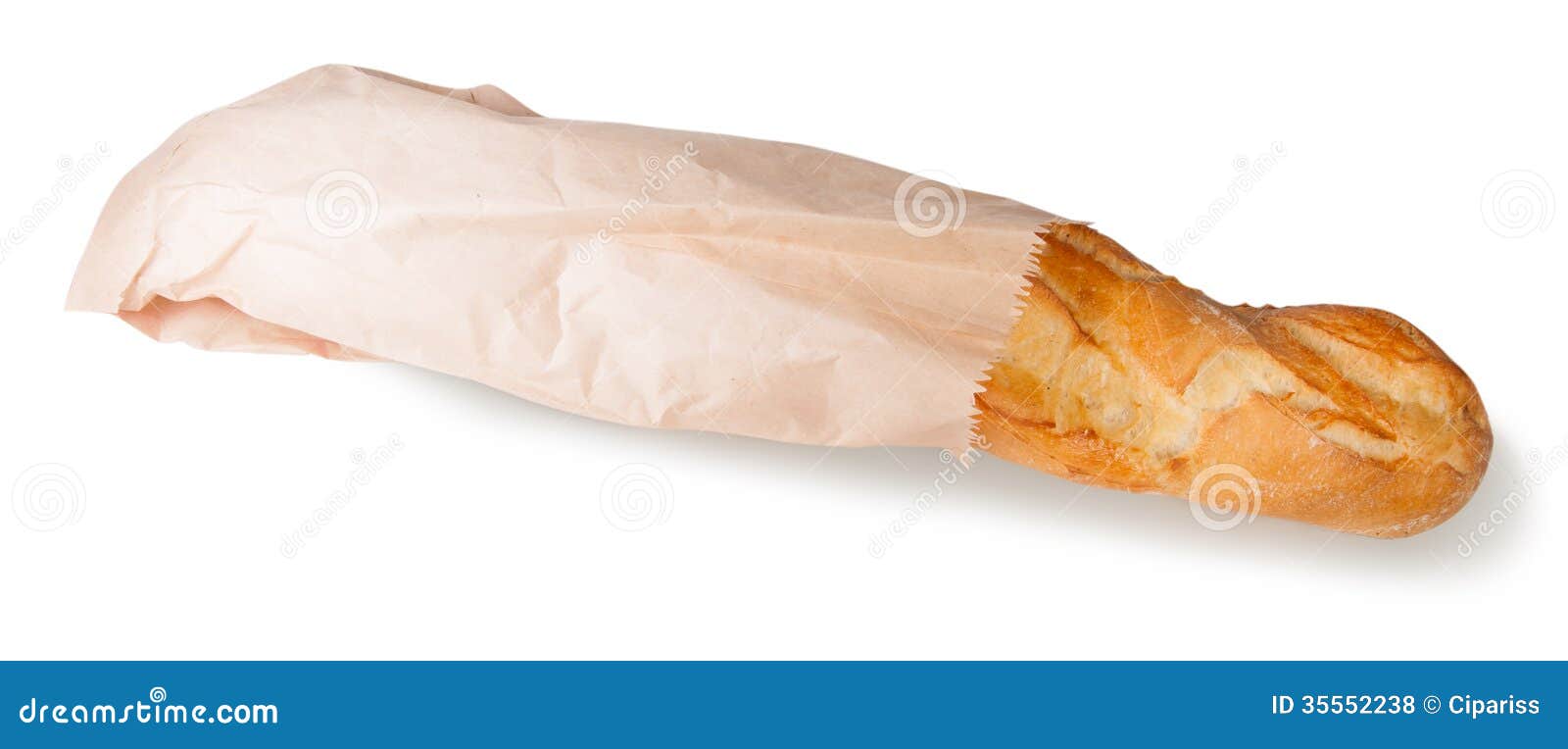 French Baguette In A Paper Bag Royalty Free Stock Photos - Image: 35552238