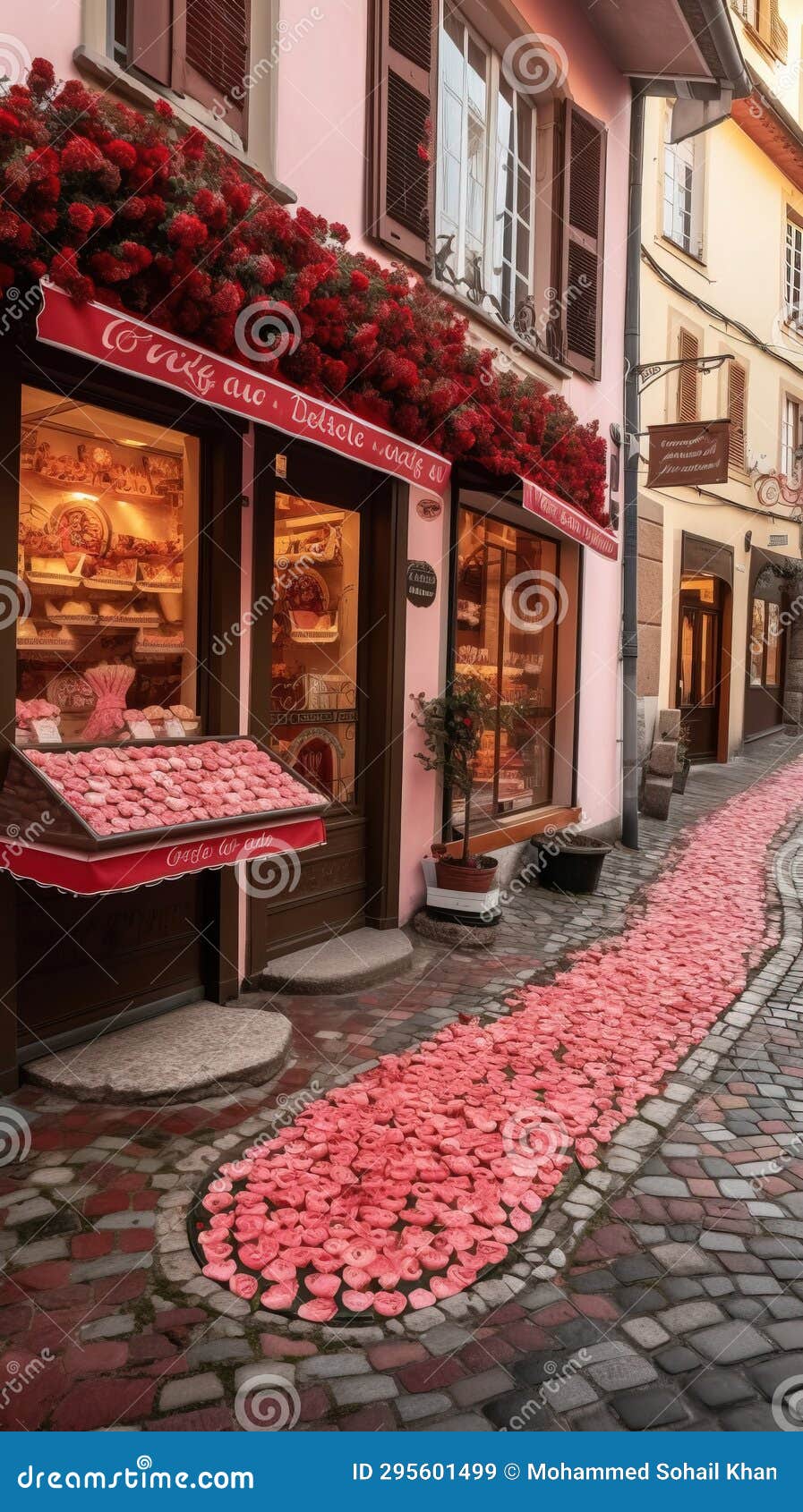 French Bakery in an Old French Village Background Stock Illustration ...