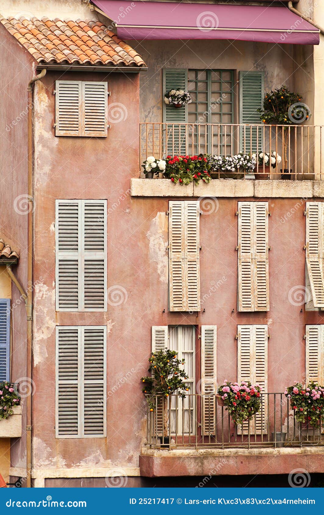 French balcony in Paris stock image. Image of stale, shutters - 25217417