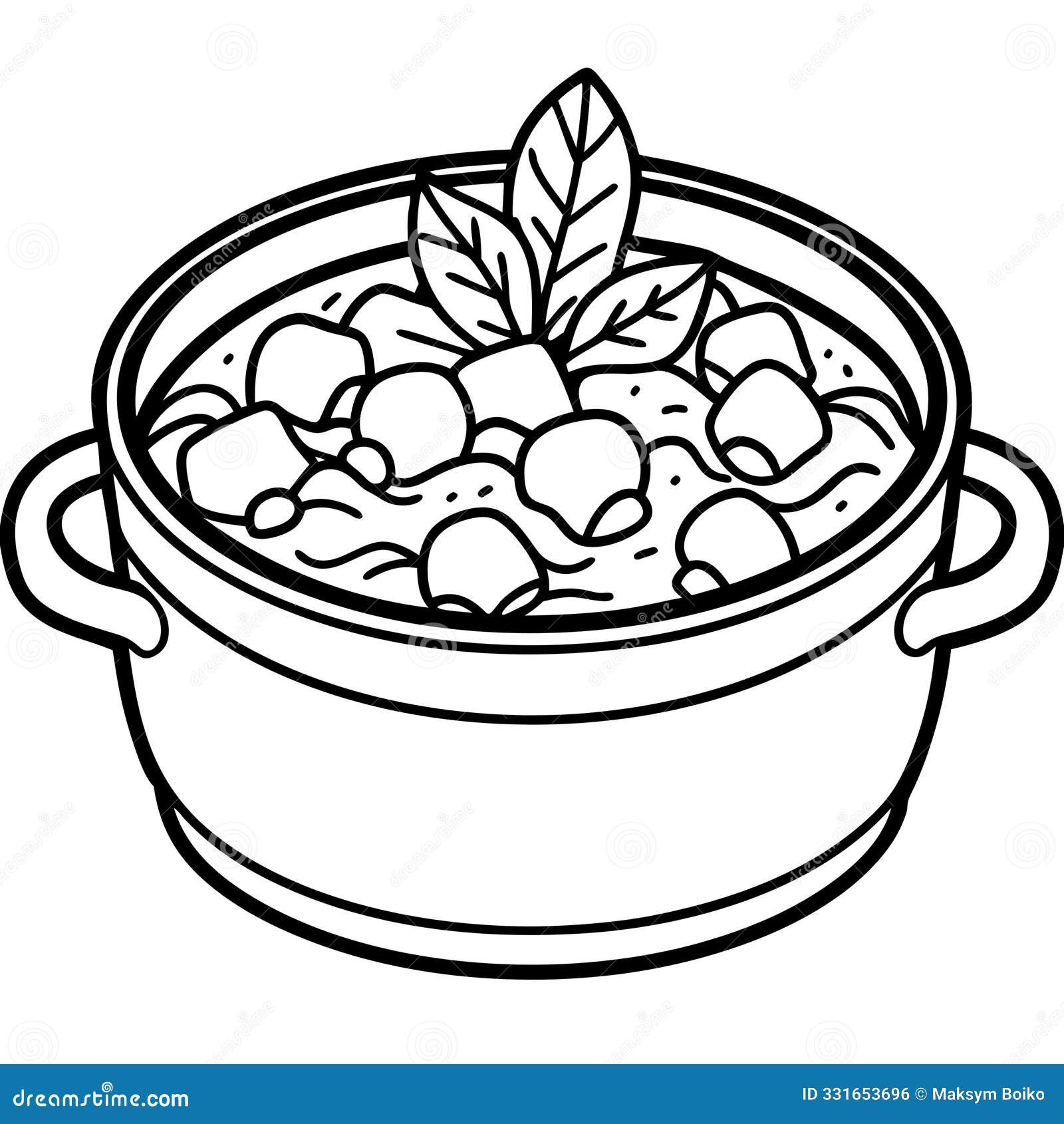 French Beef Stew Traditional Stock Vector - Illustration of curry ...