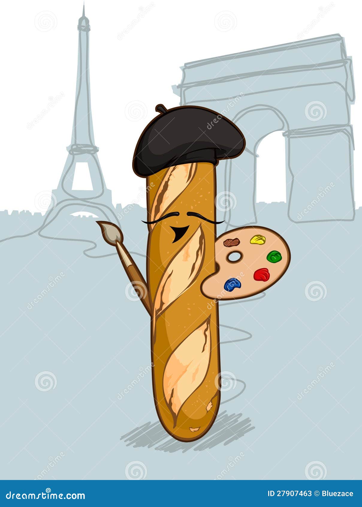 French Bread.Sliced Bread Illustration. Cartoon Vector | CartoonDealer ...