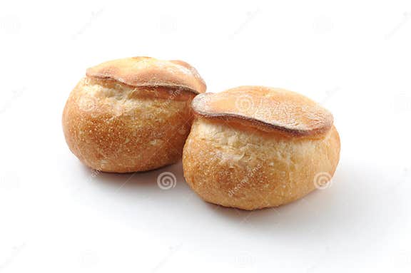 French Bread Champignon on White Background Stock Photo - Image of ...