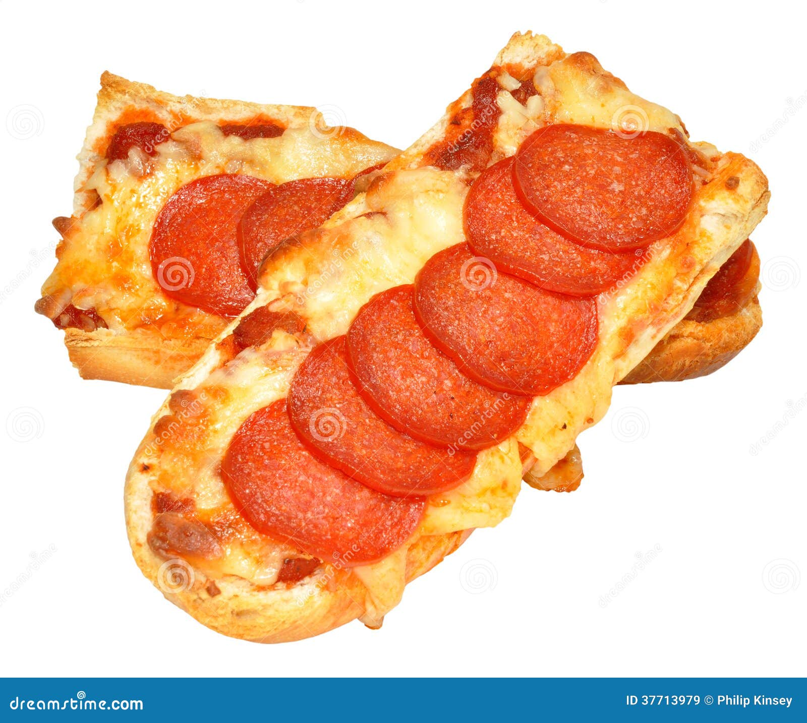 French Bread Pepperoni Pizza Stock Image - Image of white, french: 37713979