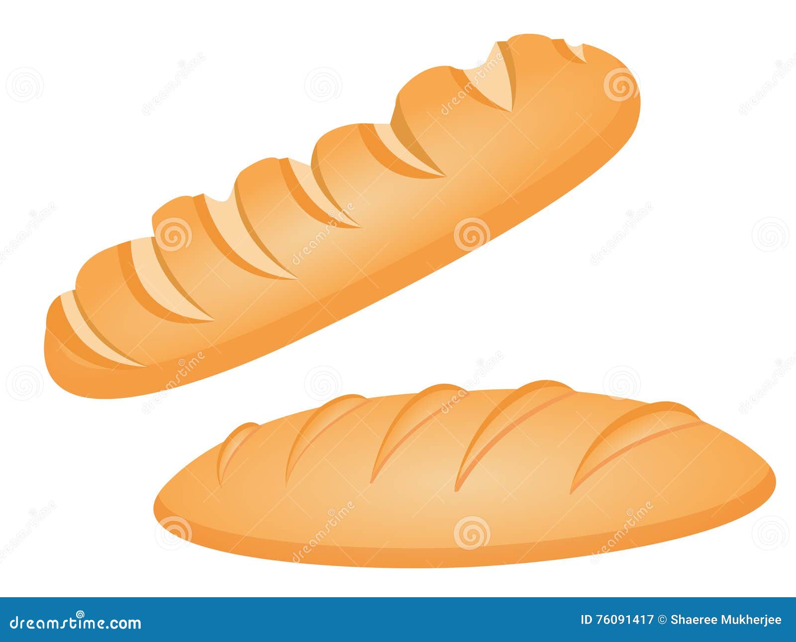 French Bread Vector Illustration Stock Vector - Illustration of vector ...