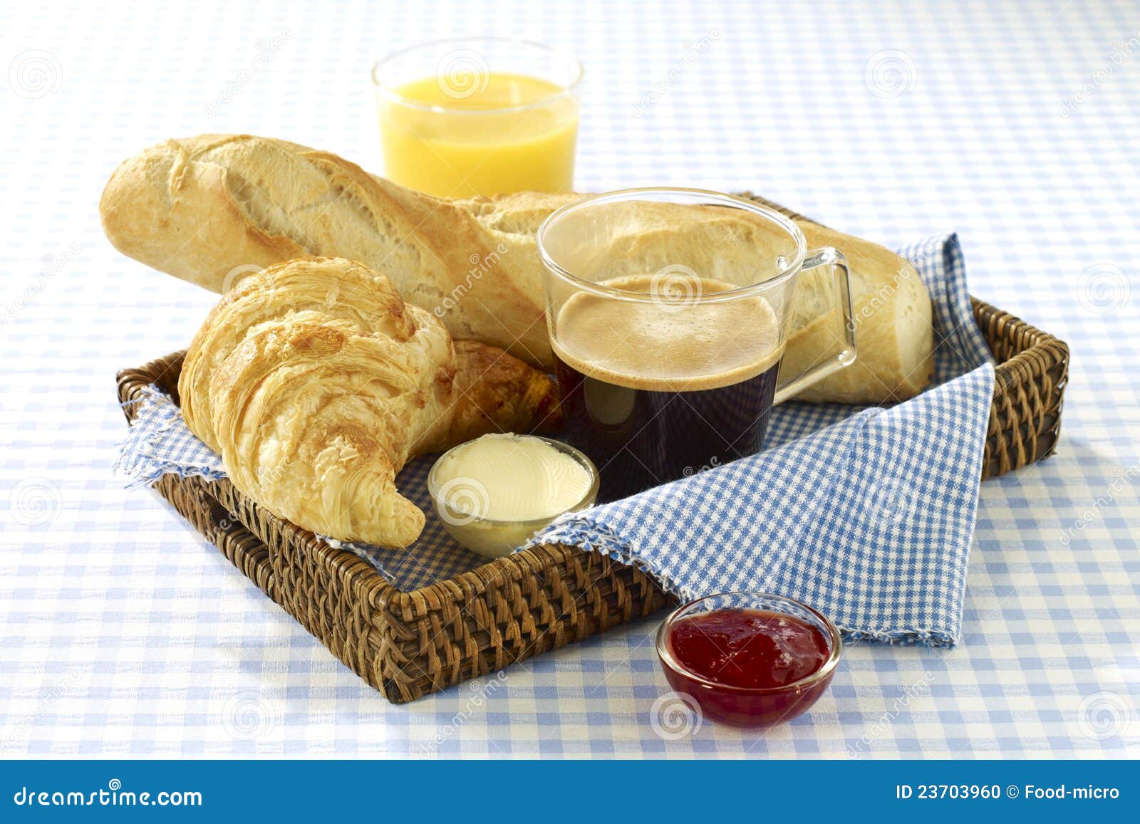 French Breakfast, Fresh Baked Croissant Buttery Pastry Served With ...