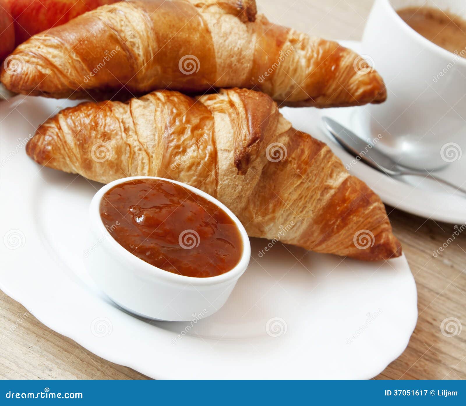 French Breakfast with Croissants Stock Image - Image of mocha ...