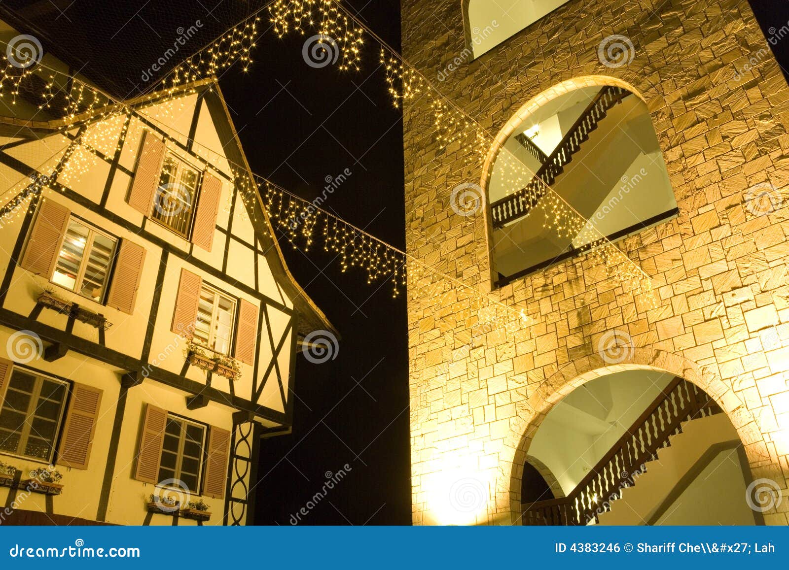 French Buildings at Night stock photo. Image of europe - 4383246