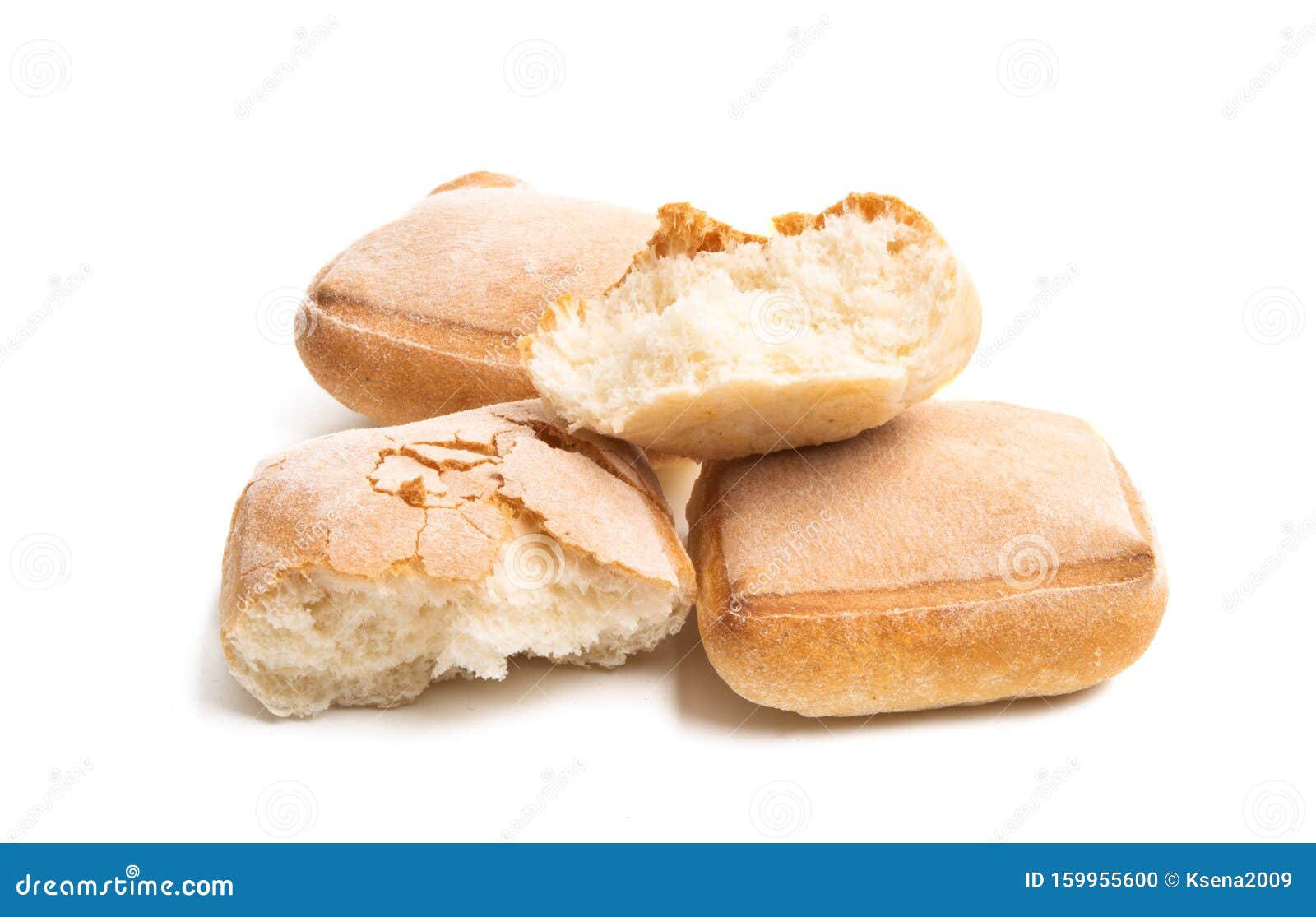 French bun isolated stock photo. Image of food, baked - 159955600