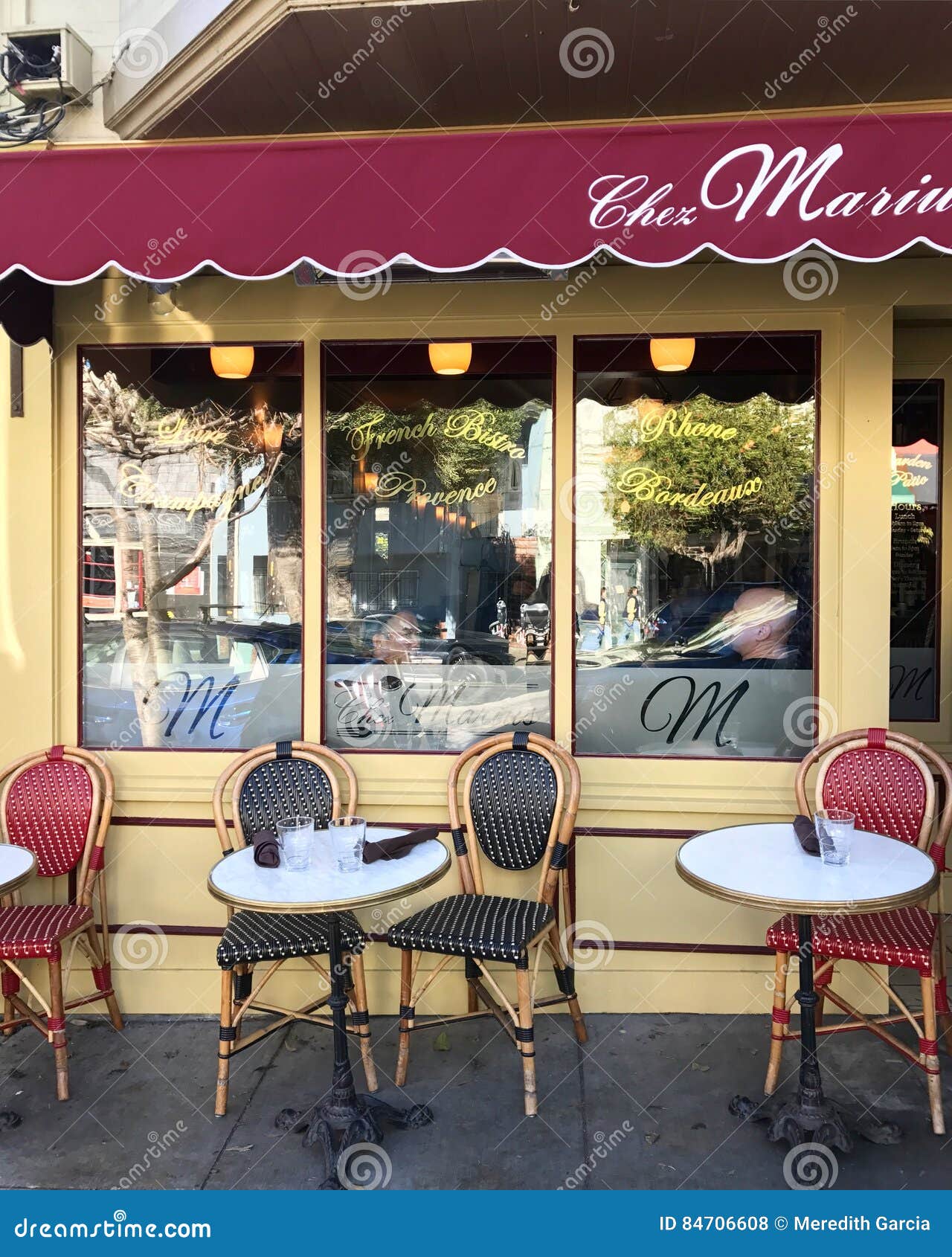 French Cafe Terrace Flies The Tri-colors In Front Of Restaurant And ...