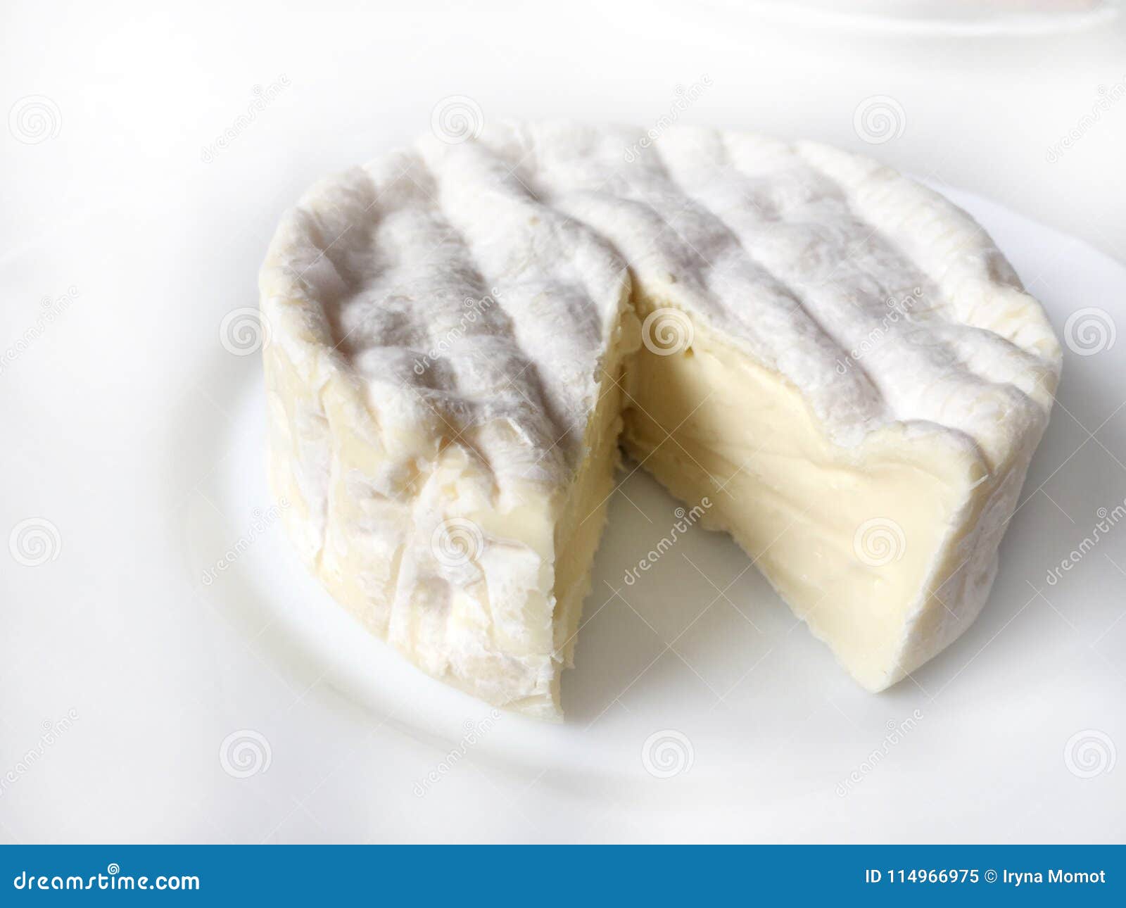 French Camembert on the White Plate Stock Image - Image of delicious ...