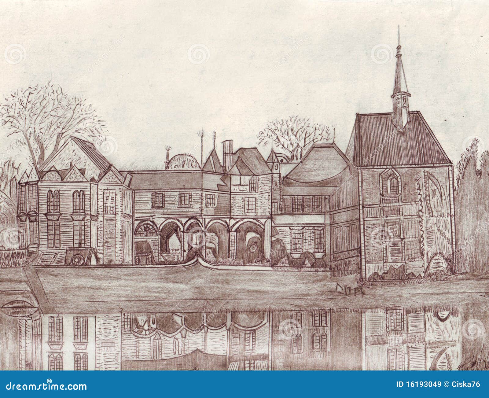 French castle stock illustration. Illustration of color - 16193049