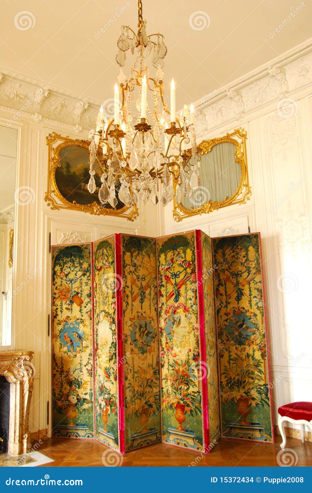 French Chandelier and Room Divider Editorial Stock Image - Image of ...