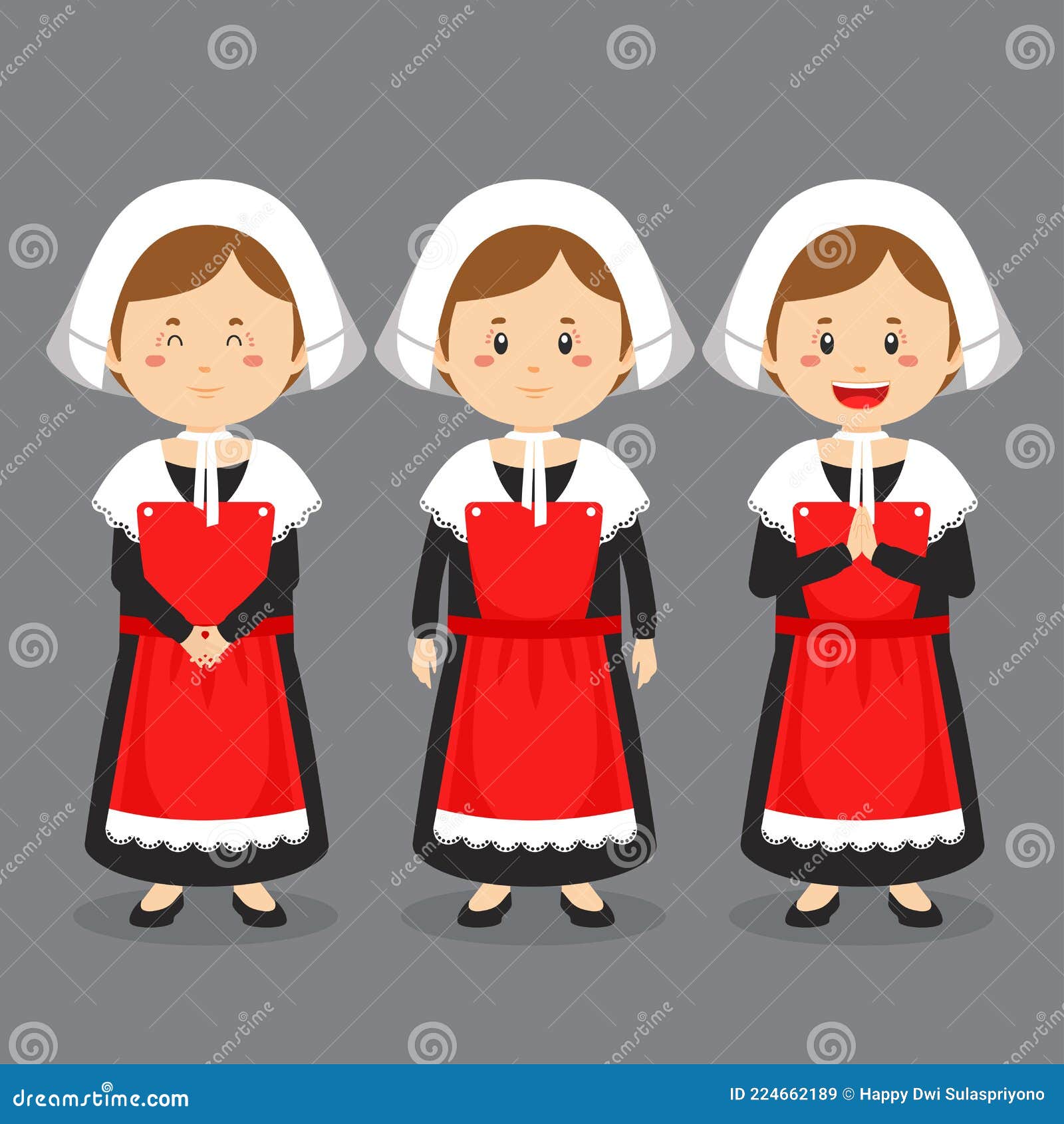 French Character with Various Expression Stock Vector - Illustration of ...