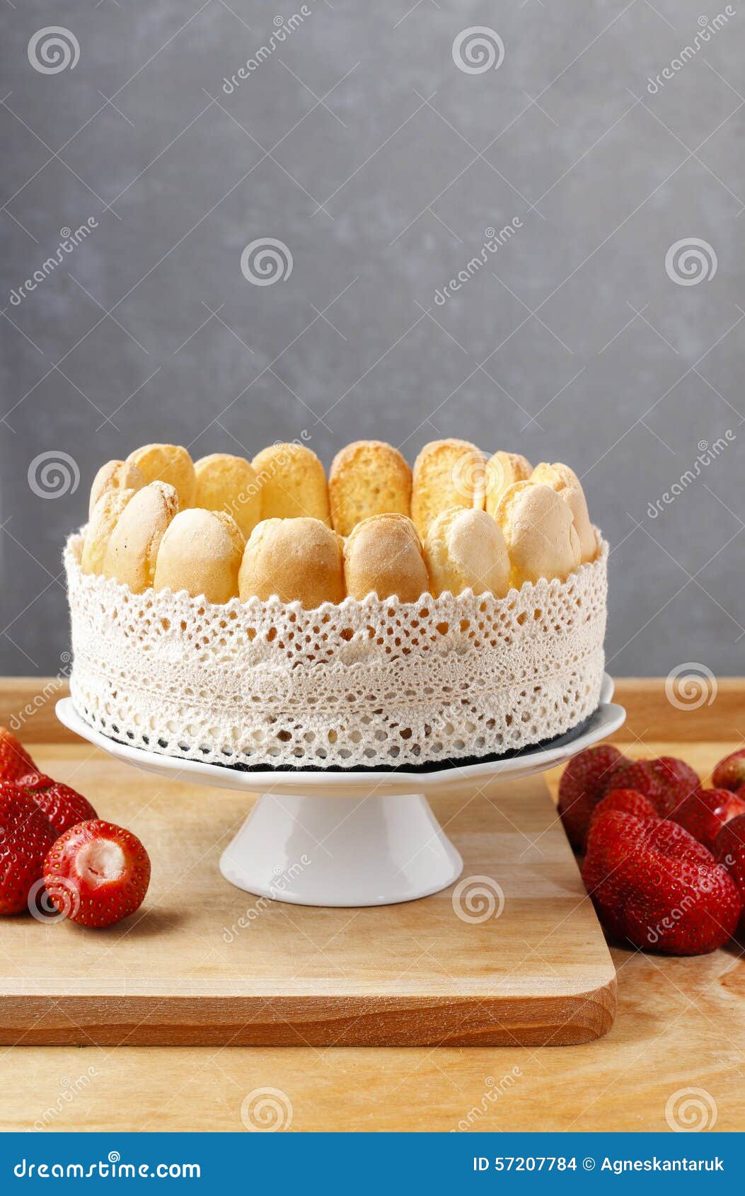 French Charlotte Cake with Blueberries Stock Photo - Image of gourmet ...