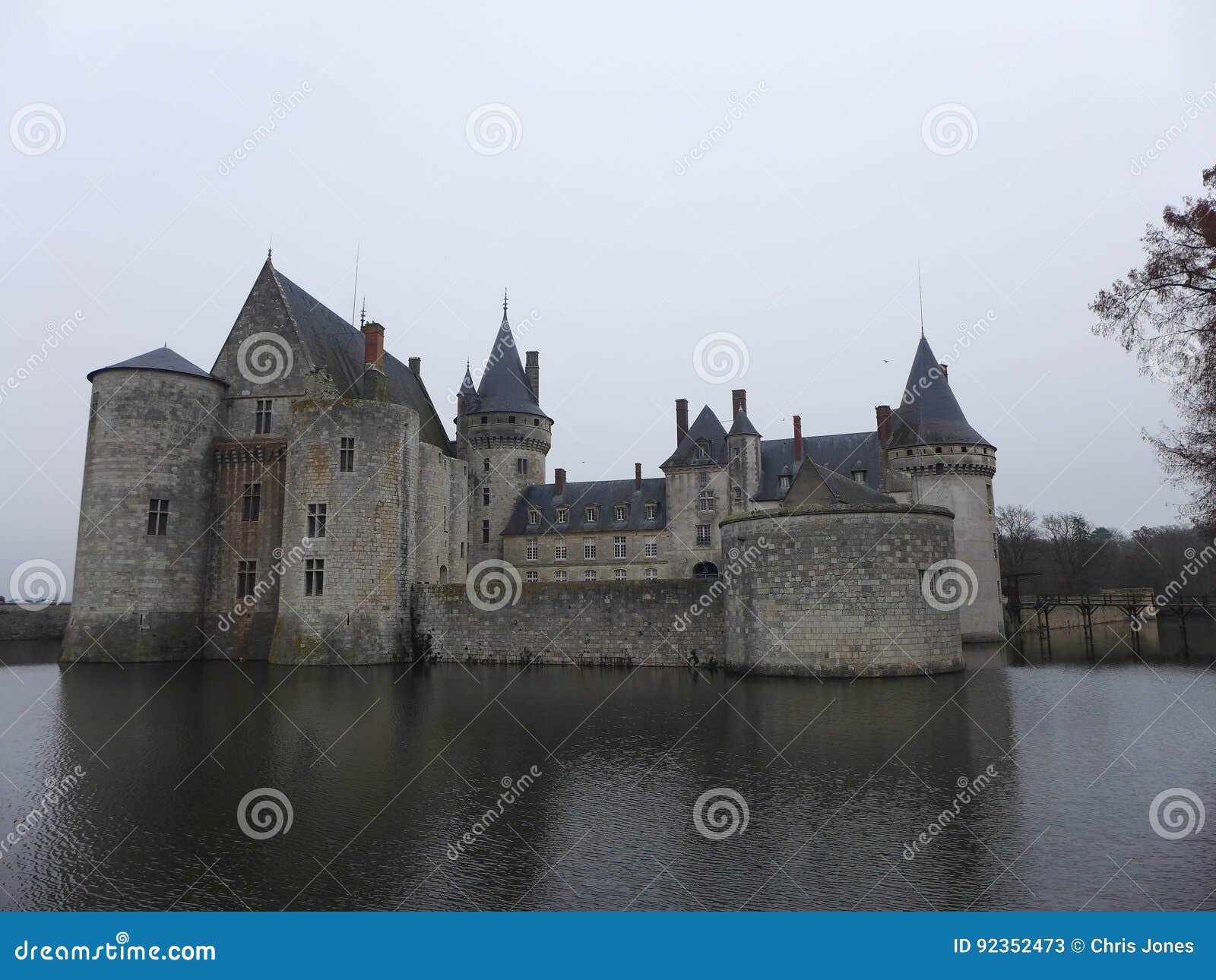 French chateau stock image. Image of lake, edge, french - 92352473