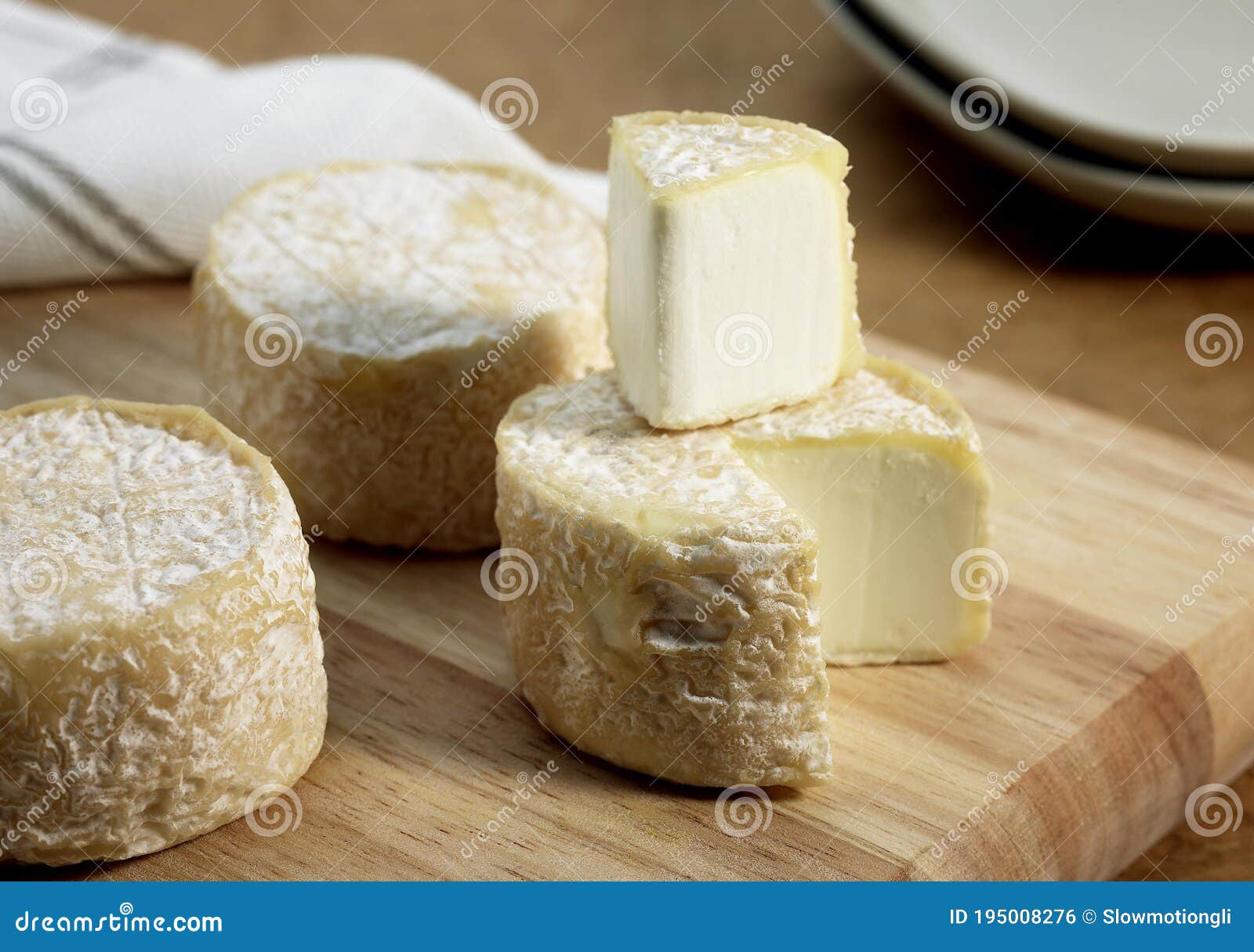 French Cheese Called Crottin De Chevre, a Goat Cheese Stock Photo ...