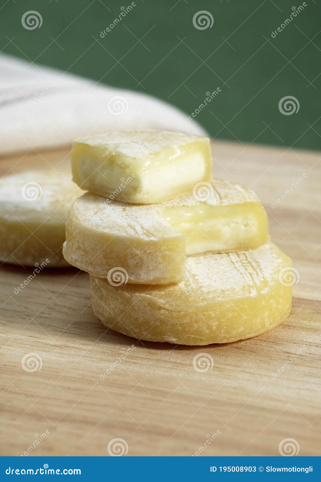 French Cheese Called Rocamadour, Cheese Made with Goat Milk Stock Image ...